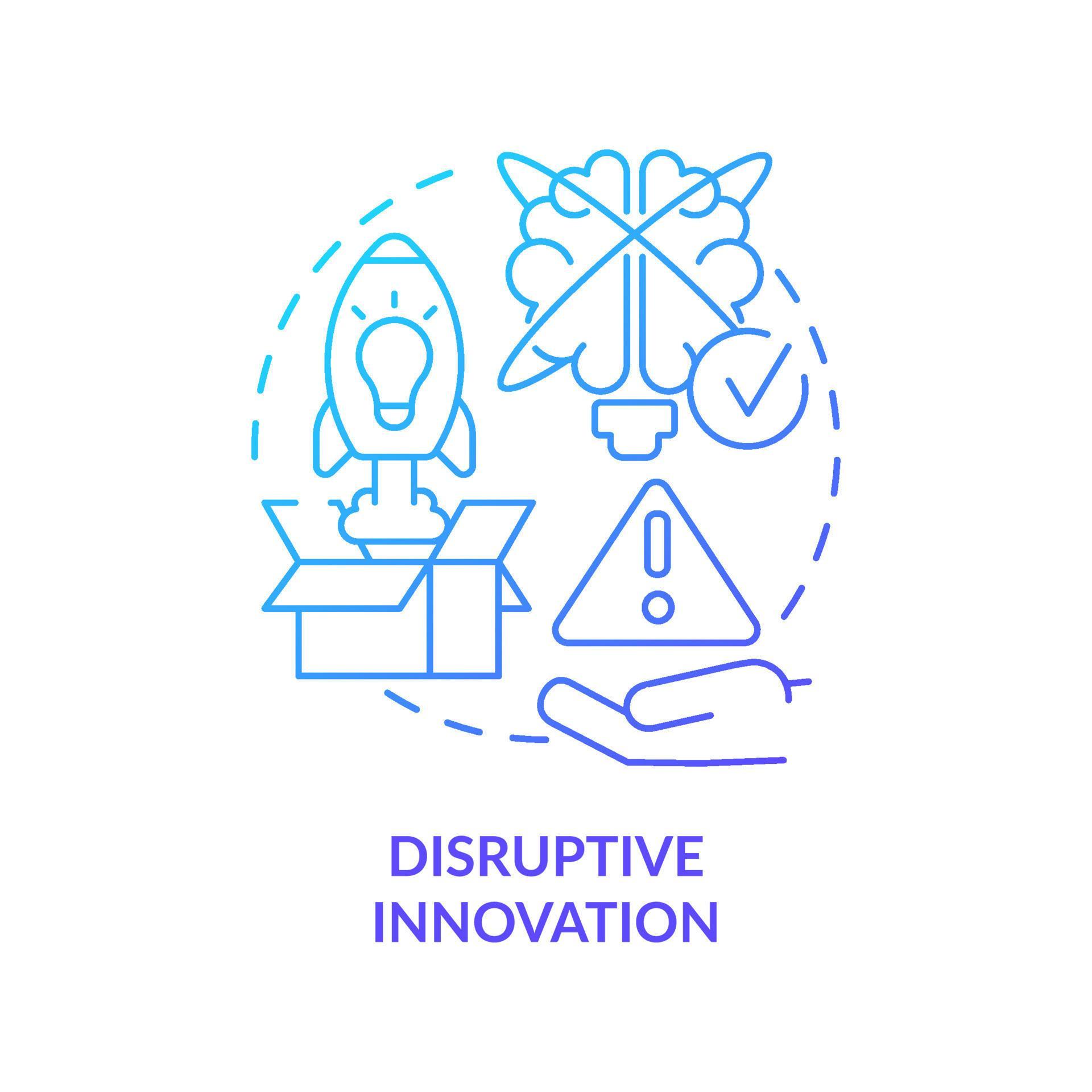 Icono De Concepto De Gradiente Azul De Innovación Disruptiva Forma De