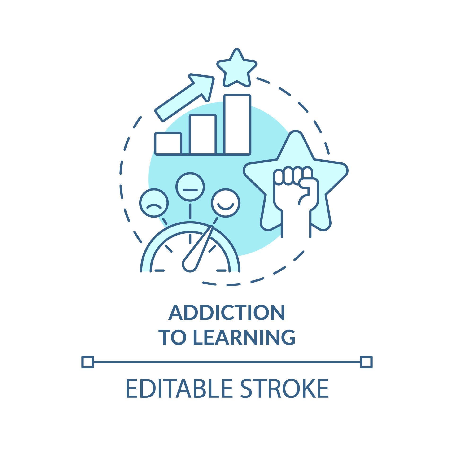 Addiction to learning turquoise concept icon. Benefit of gamification in education abstract idea ...