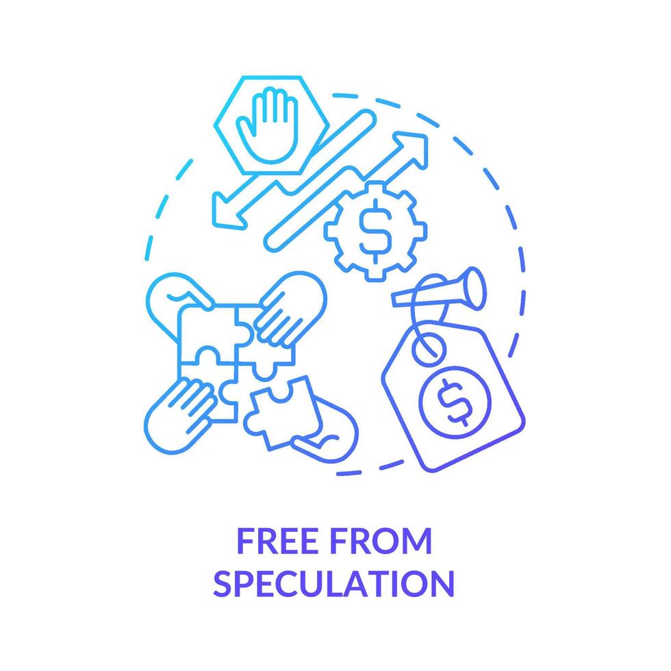 Free From Speculation Blue Gradient Concept Icon Cooperative Society