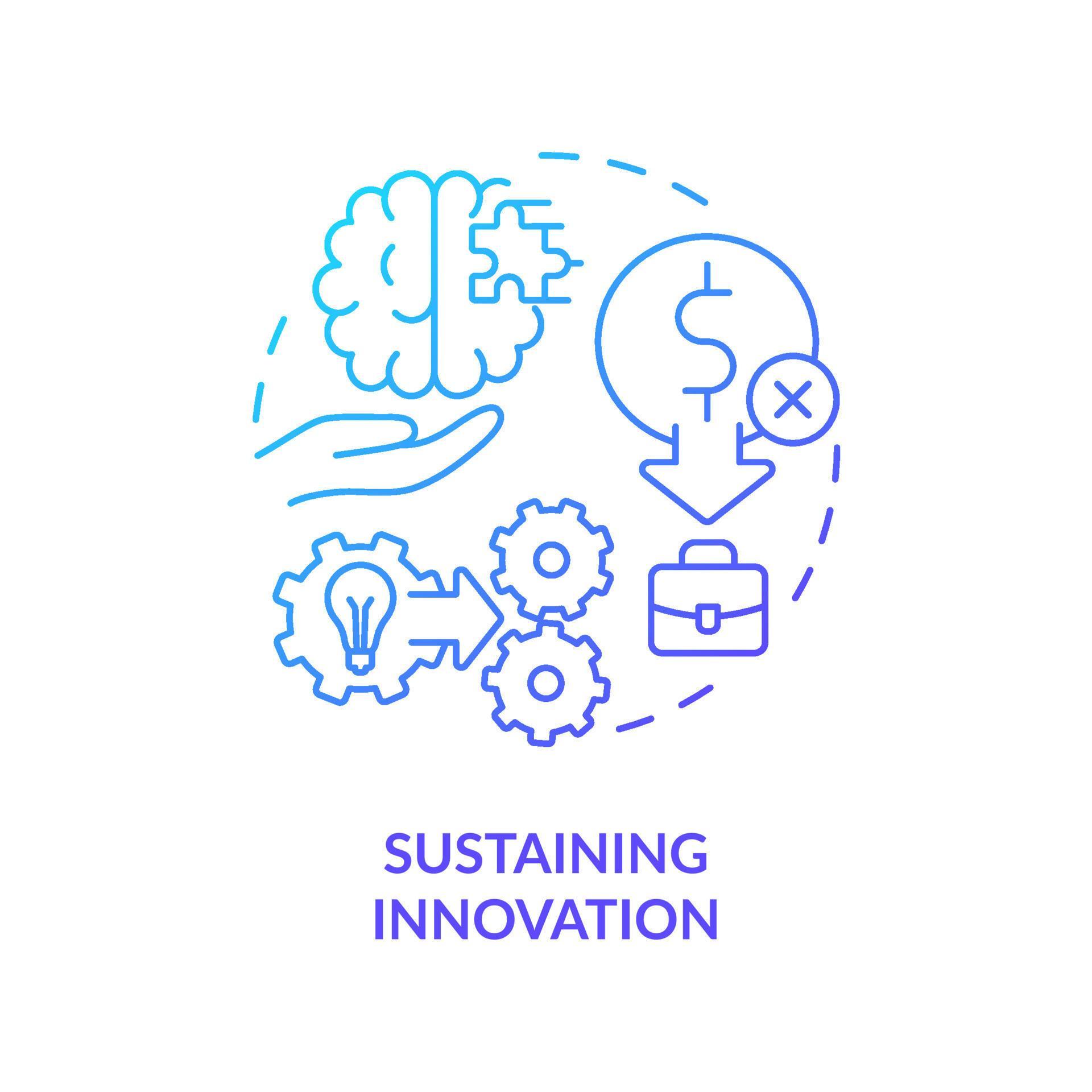 Sustaining Innovation Blue Gradient Concept Icon Form Of Innovation In Entrepreneurship
