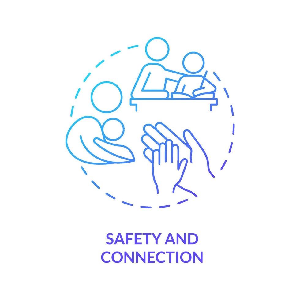 Safety And Connection Blue Gradient Concept Icon Support And