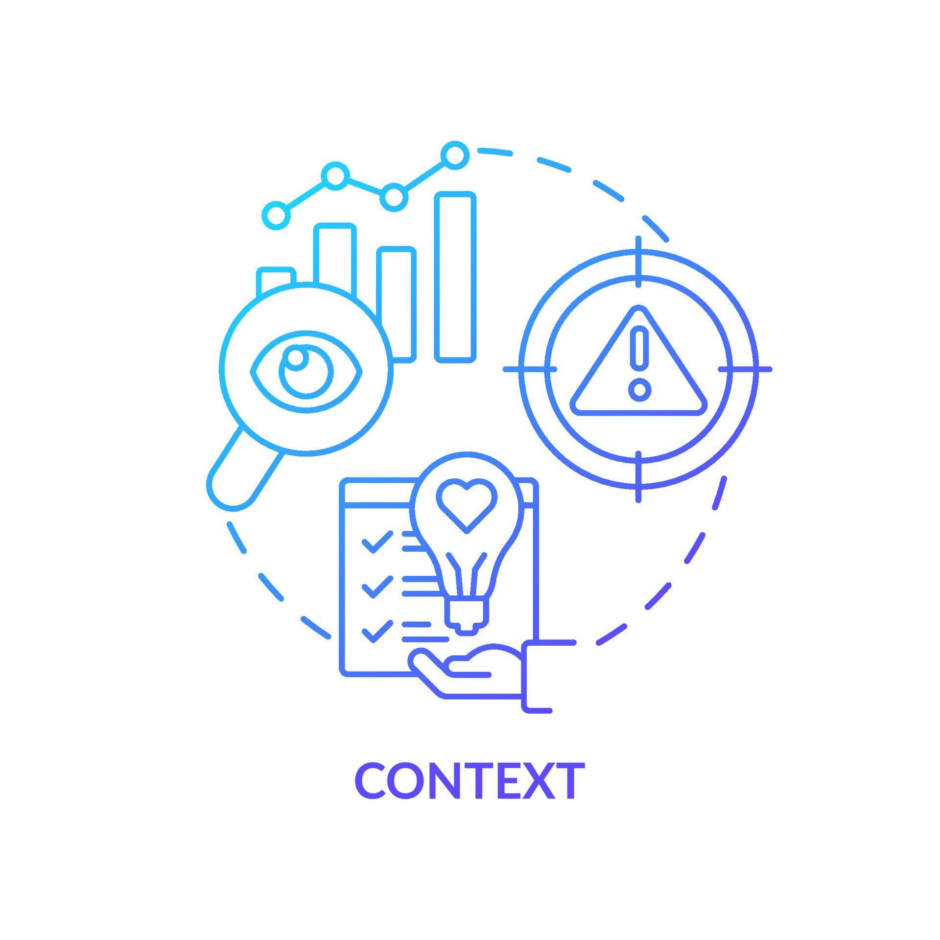 Context blue gradient concept icon. Innovation management key element ... Context blue gradient concept icon. Innovation management key element ...