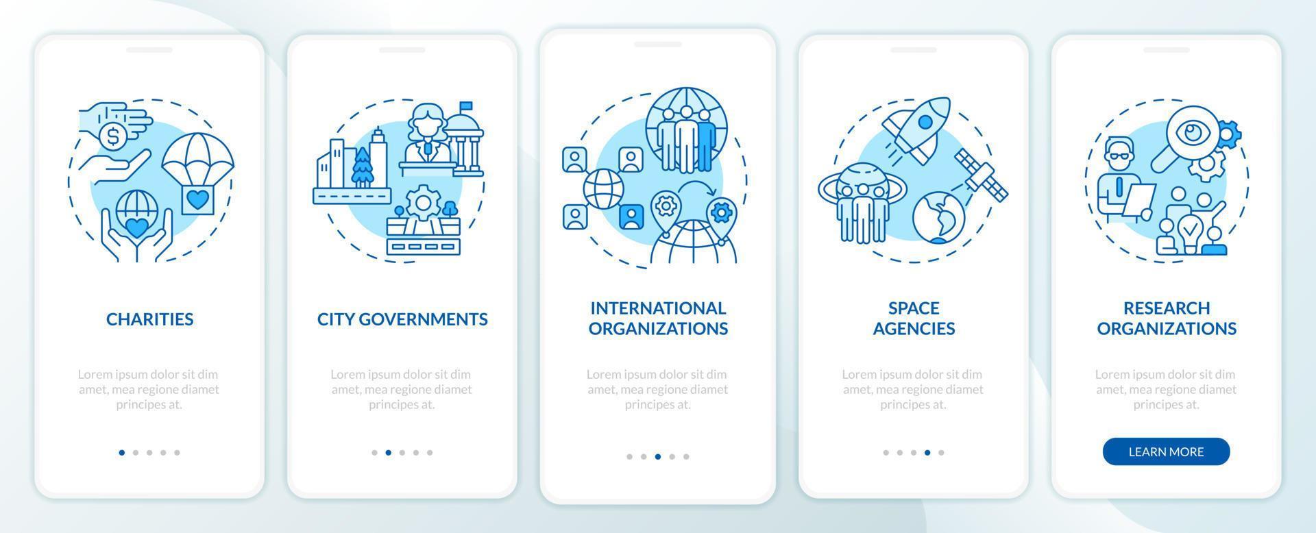 Institutions Examples Blue Onboarding Mobile App Screen Organizations Walkthrough 5 Steps