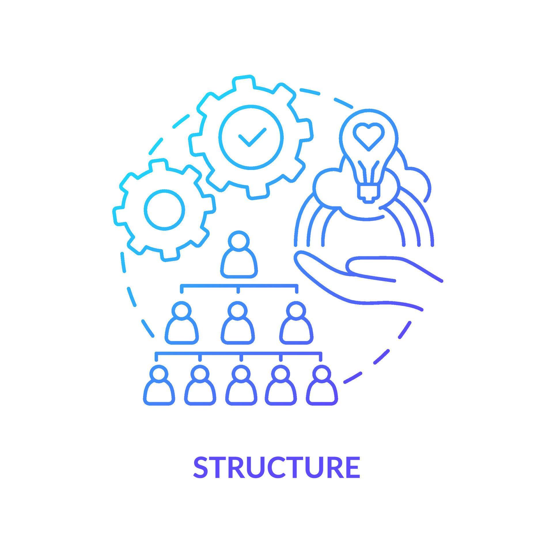 Structure blue gradient concept icon. Innovation management backbone ...