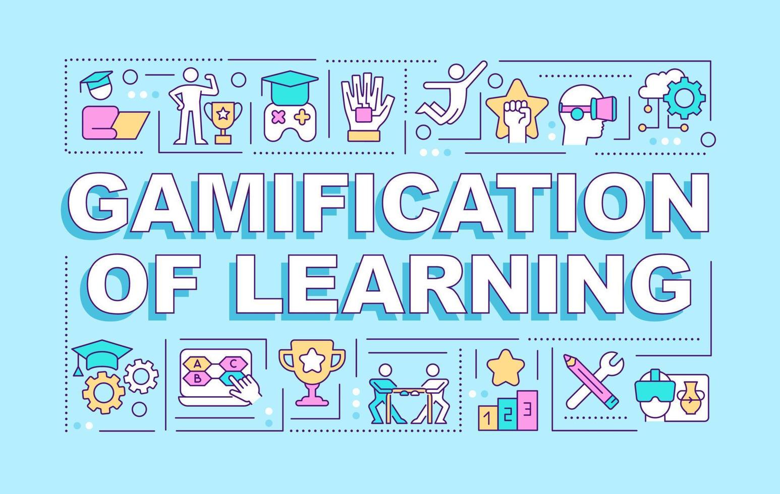 Gamification of learning word concepts blue banner. Education ... Gamification of learning word concepts blue banner. Education ...