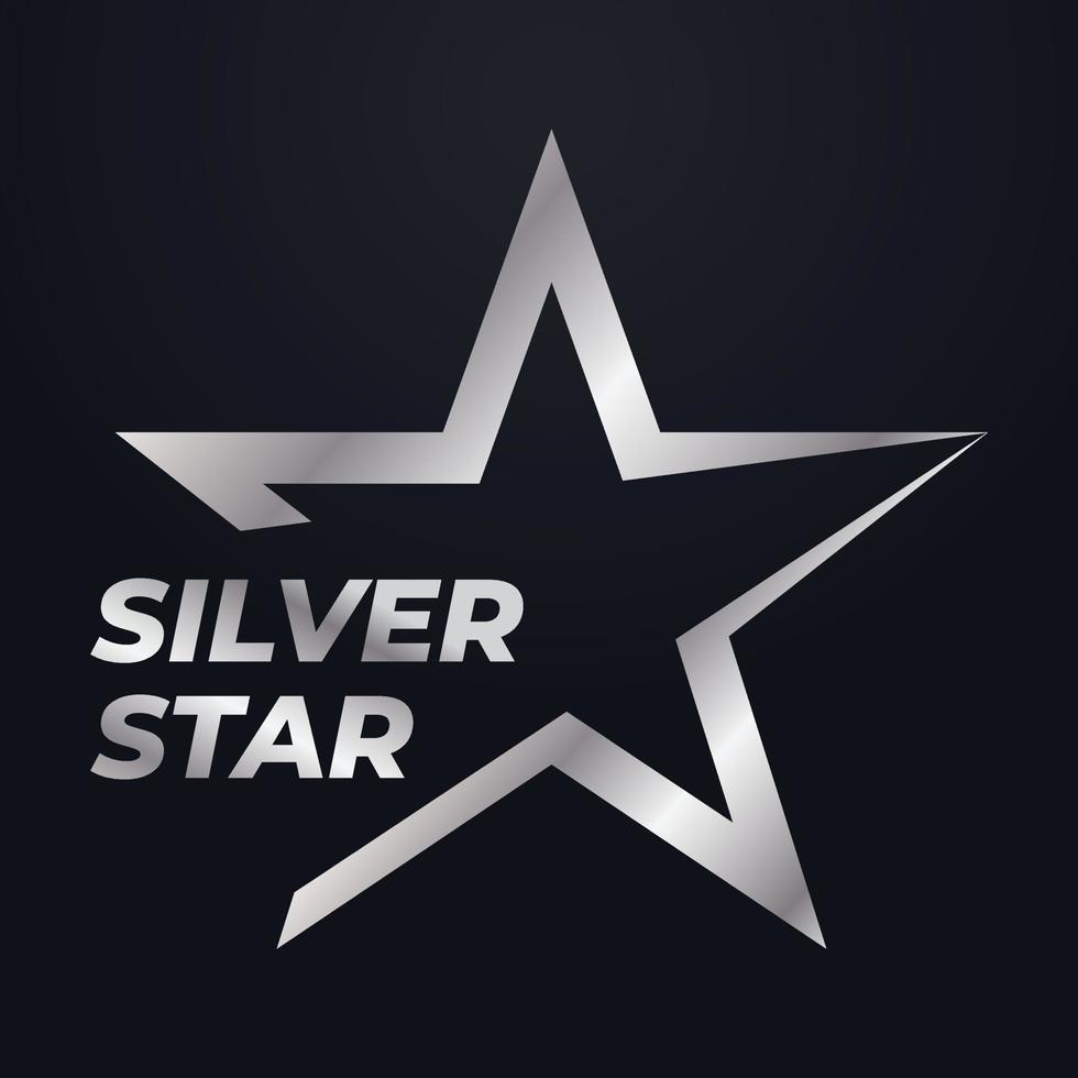 Luxury Silver star logo Symbol Vector designs template, Elegant Style Star logo designs with ...