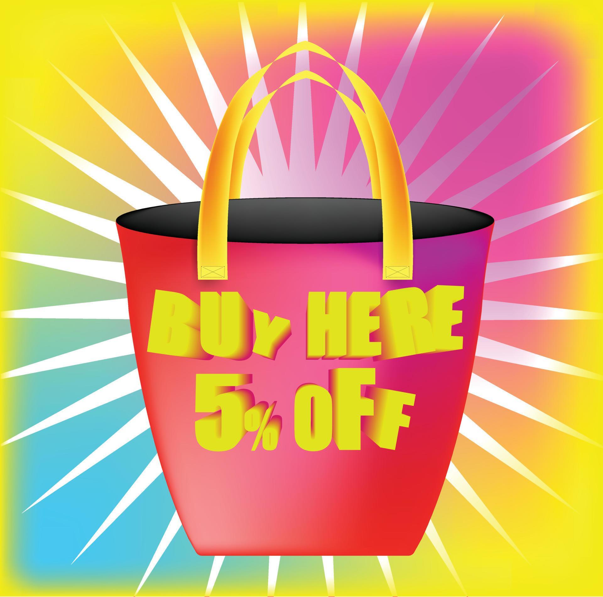 5 PERCENT DISCOUNT FOR SALES AND RETAIL PROMOTION 12614435 Vector Art 5-percent-discount-for-sales-and-retail-promotion-12614435-vector-art