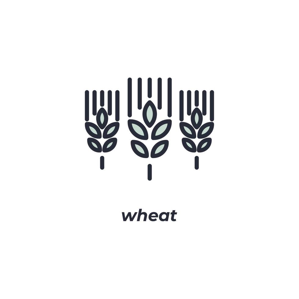Vector Sign Wheat Symbol Is Isolated On A White Background Icon Color Editable 12614524 Vector