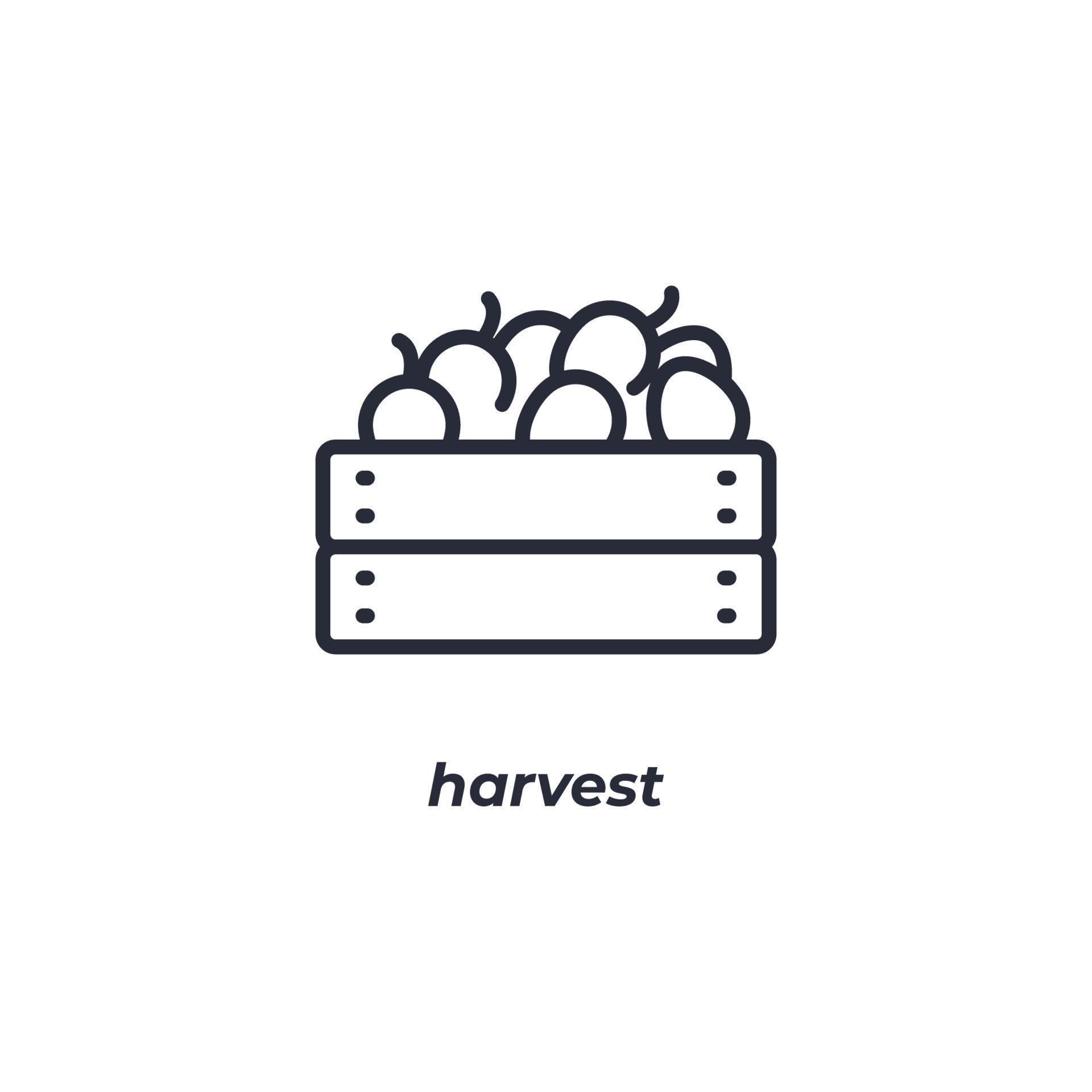 Vector sign harvest symbol is isolated on a white background. icon ...