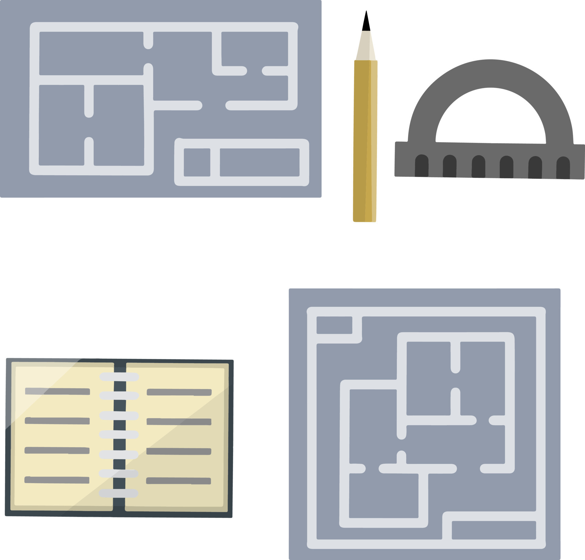 Construction drawing. Blue plan on paper. Blueprint of the house ...