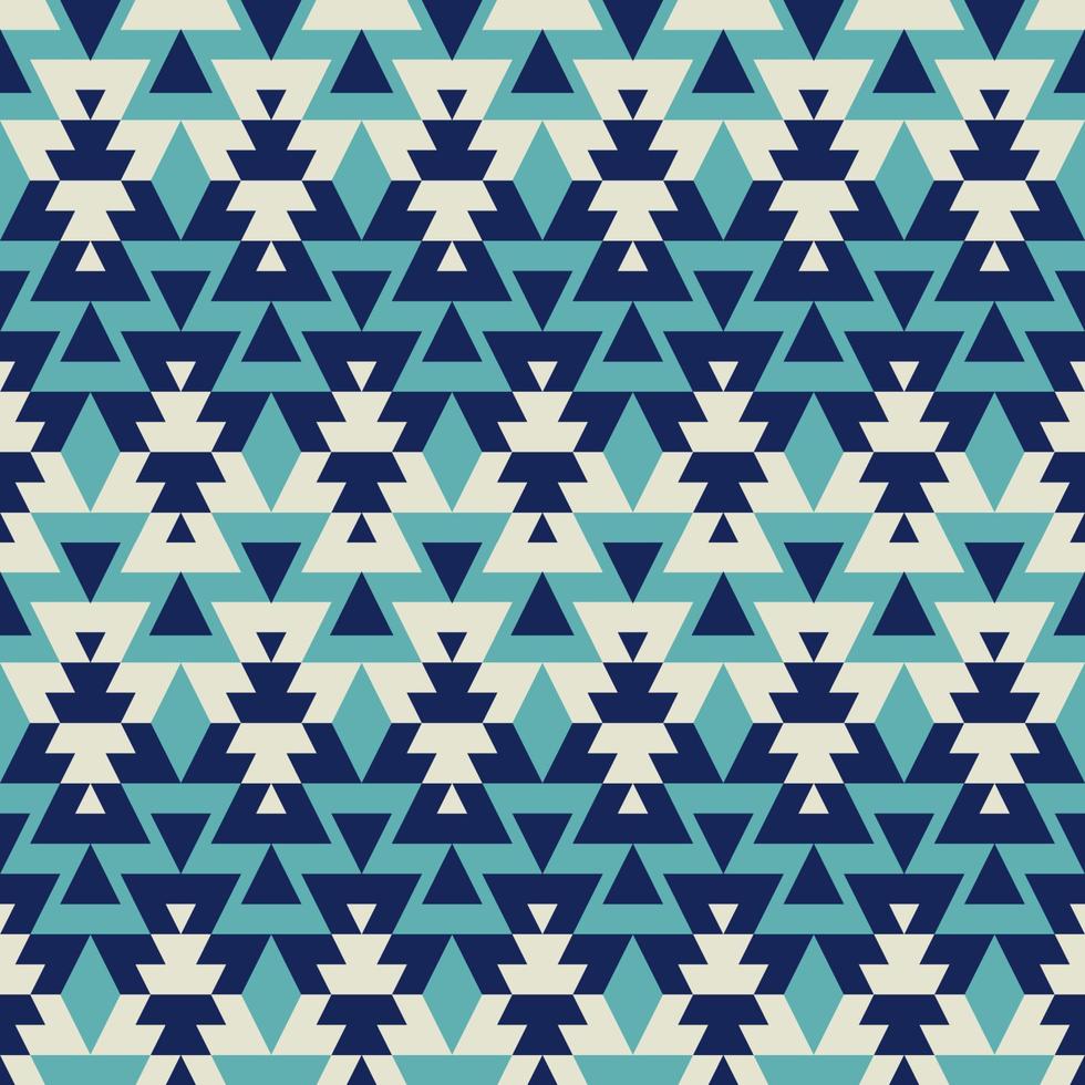 Ethnic Geometric Pattern Ethnic Aztec Geometric Shape White Blue Color Seamless Pattern