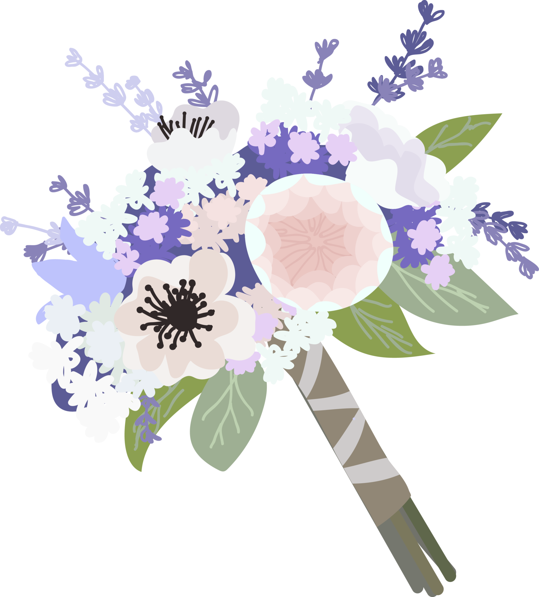 Beautiful Bridal Bouquet Collection Flat Style 12616543 PNG beautiful-bridal-bouquet-collection-flat-style-12616543-png