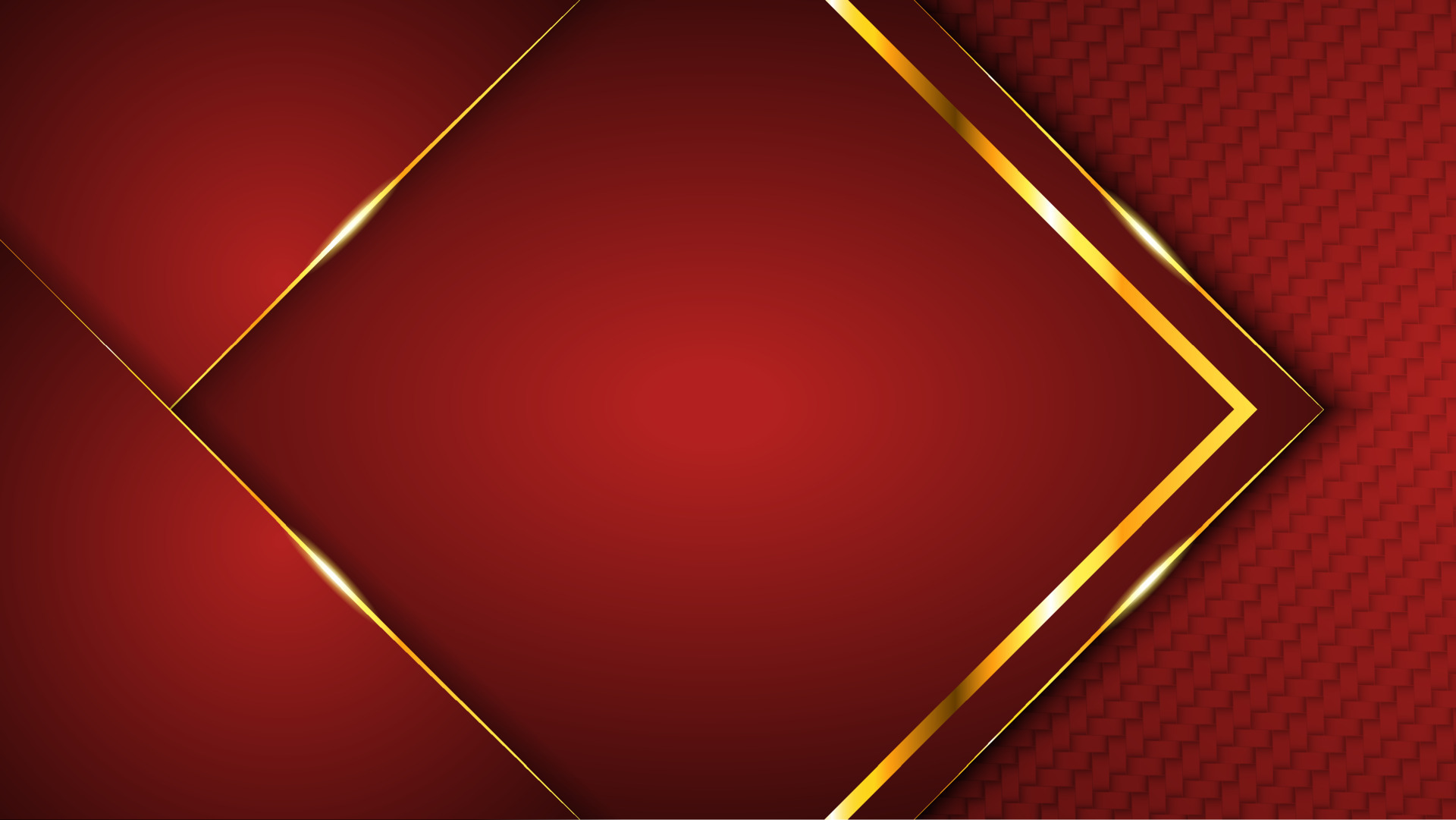 Modern Dark Red Background With Golden Frame Effect And Carbon Texture