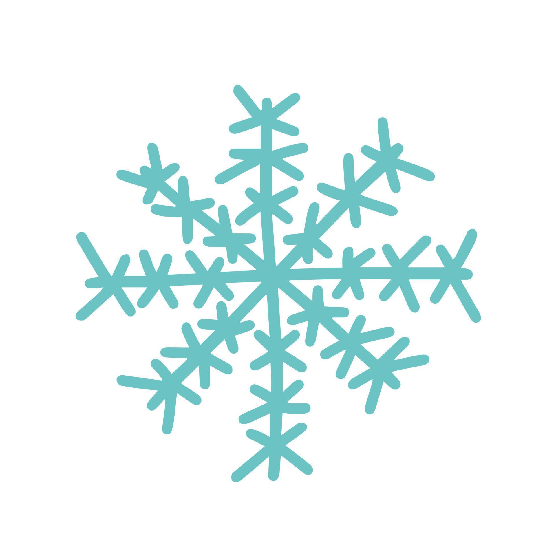 Doodle snowflake vector illustration. Hand drawn simple snowflake ...