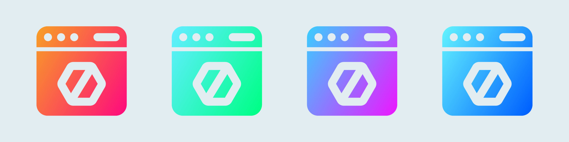Ad block solid icon in gradient colors. Advertisement blocked signs ...
