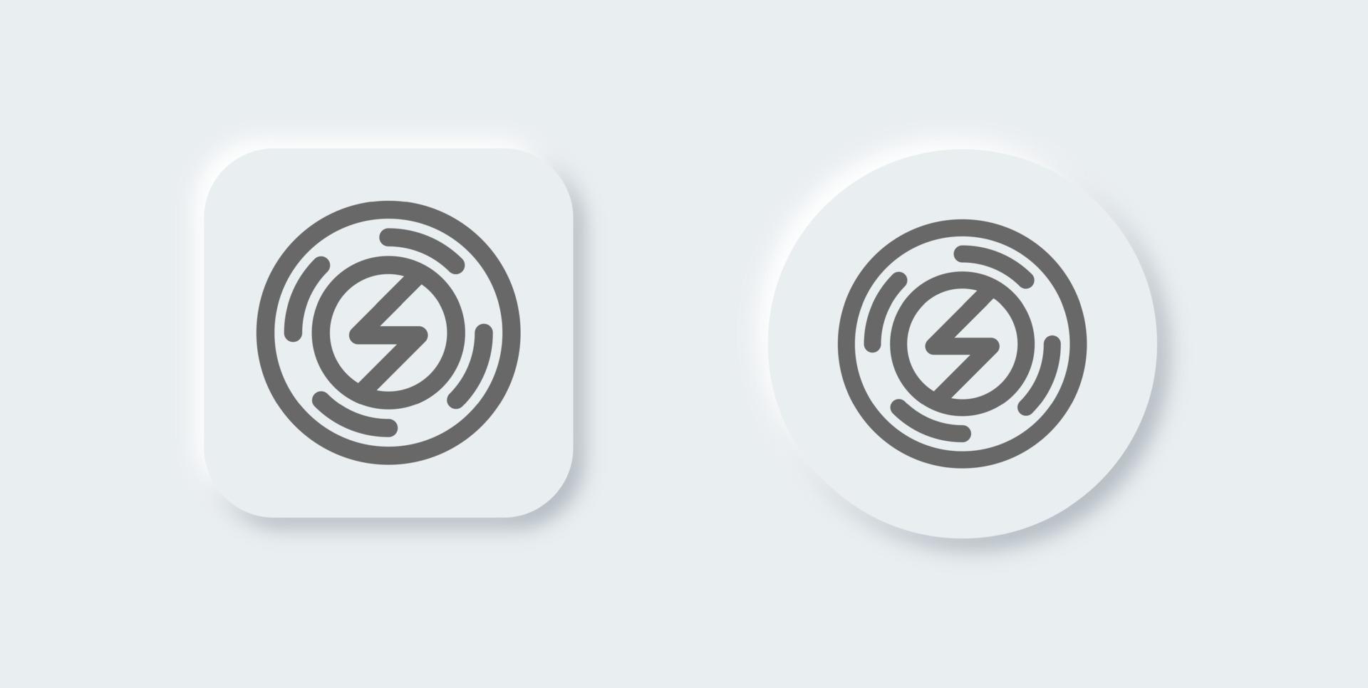 Wireless Charging Line Icon In Neomorphic Design Style Electricity
