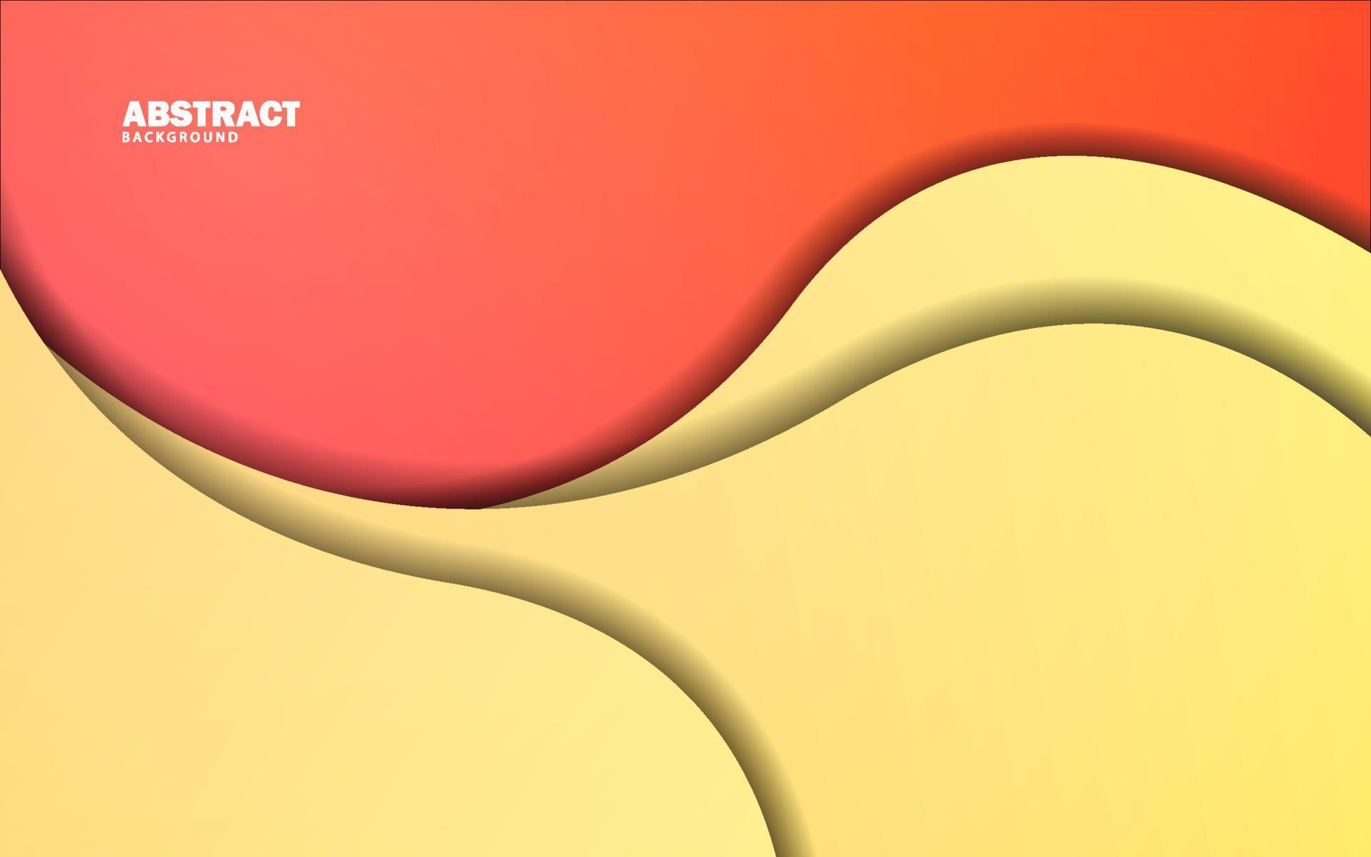 Abstract Wave Shape Papercut Yellow And Orange Color Background