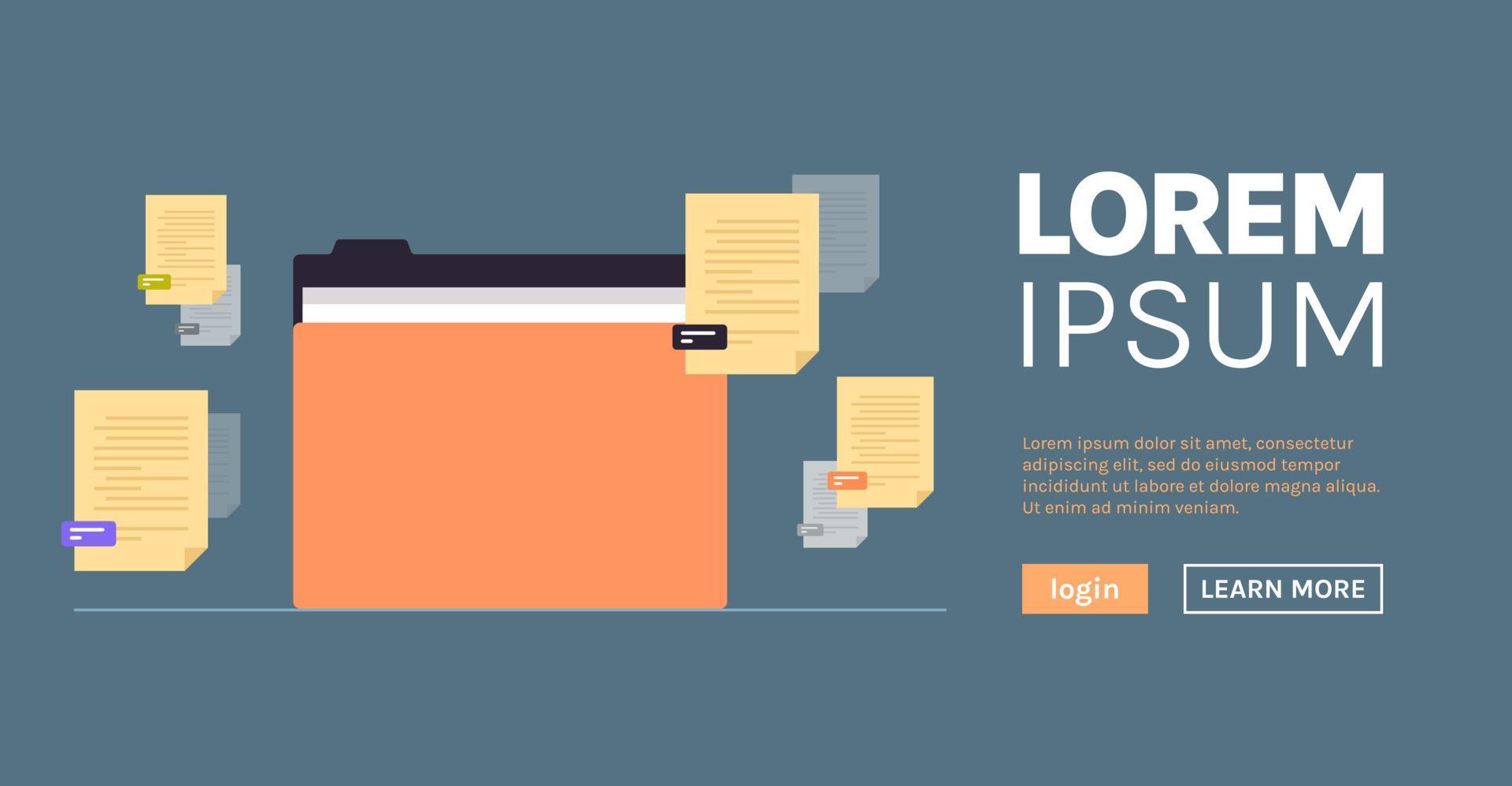 Documents organizing and folder file management paperwork data archive ...