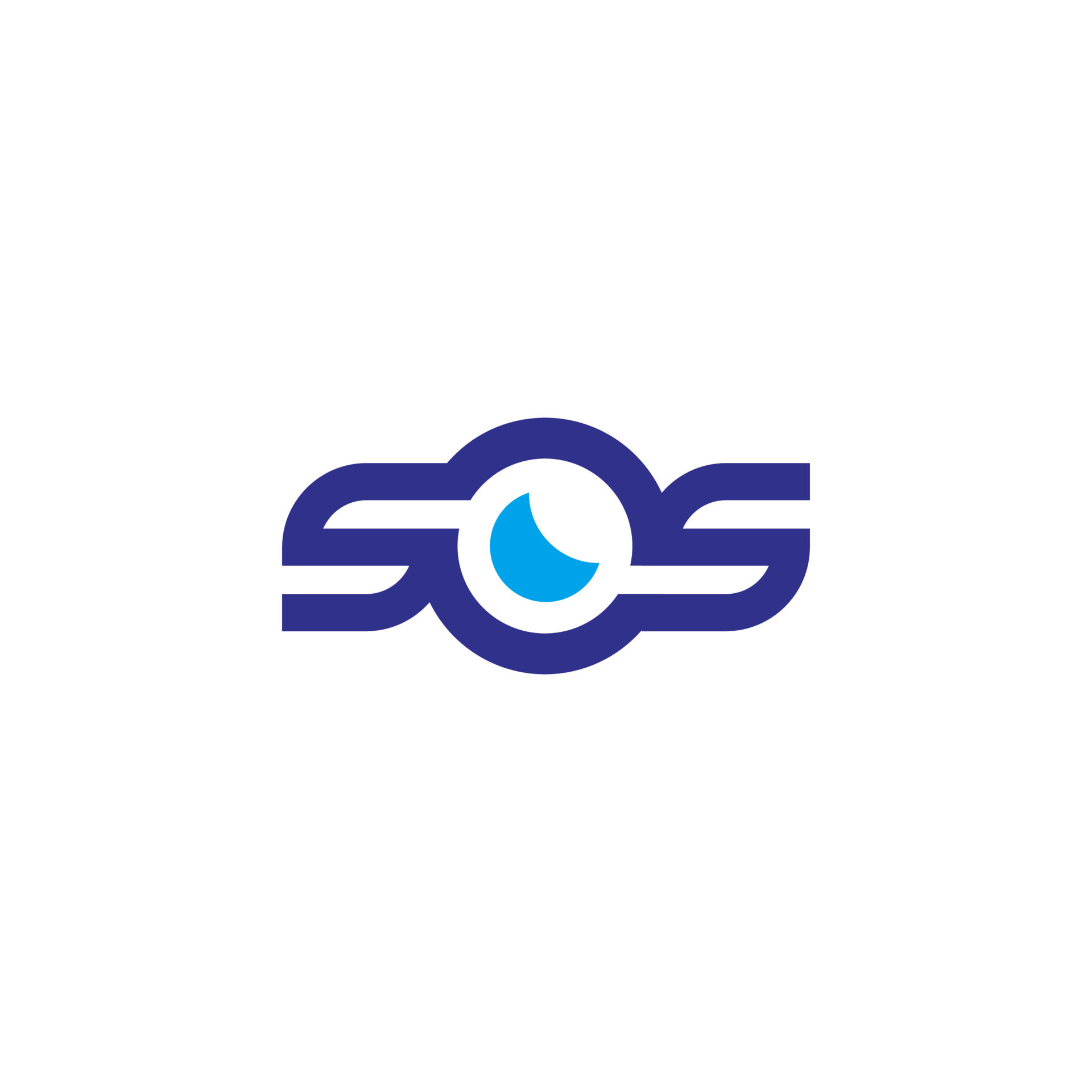 initial Letter SOS Logo with blue eye Design vector Template. Creative Abstract SOS Logo Design ...