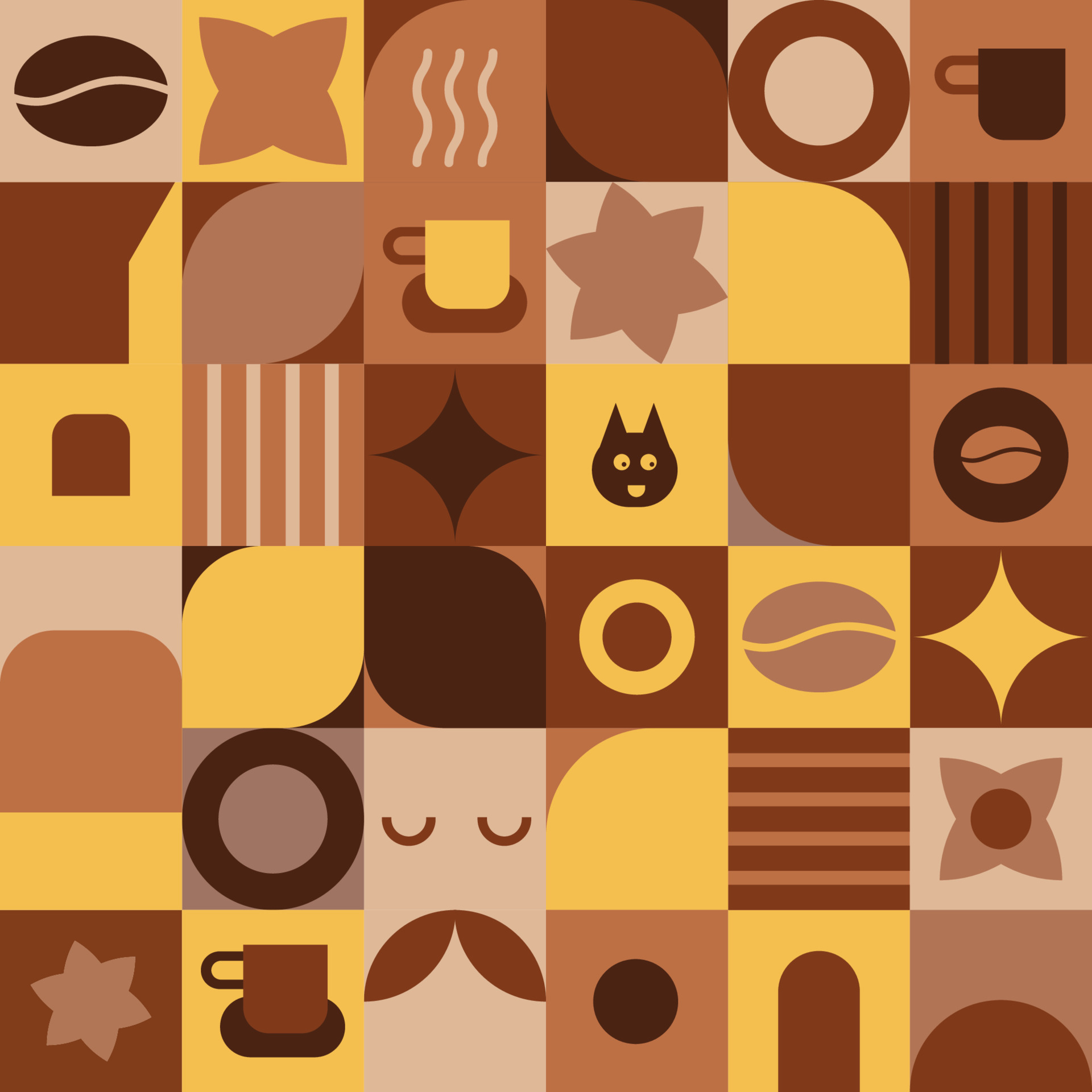 Geometry coffee seamless pattern. Geometric minimalist background with ... Geometry coffee seamless pattern. Geometric minimalist background with ...