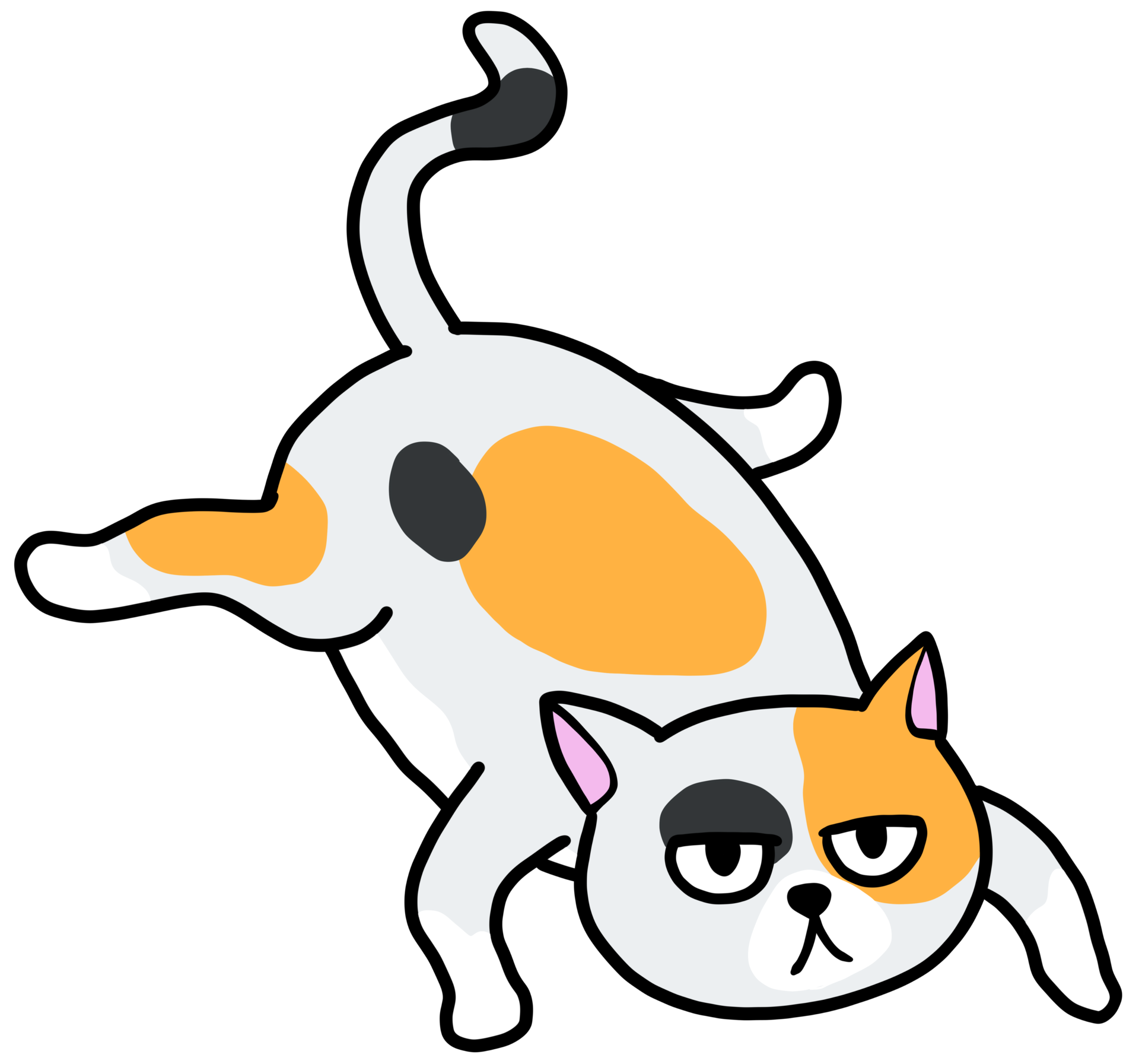 Cute Kitten Cat Cartoon Illustration 12619048 Png