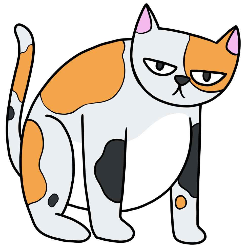Cute Kitten Cat Cartoon Illustration 12619059 Png