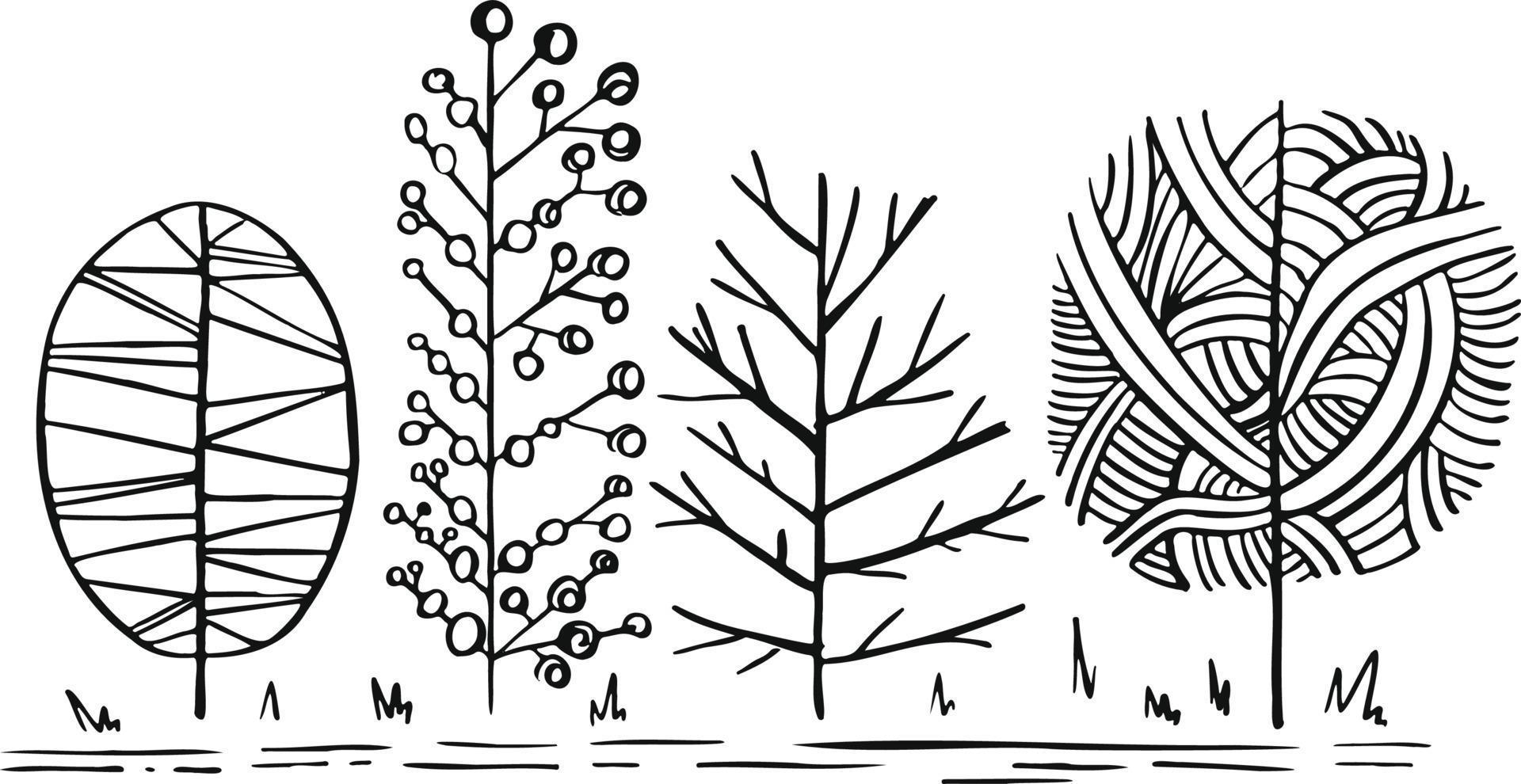 symbol trees line original pattern vector outline 12620491 Vector Art ...