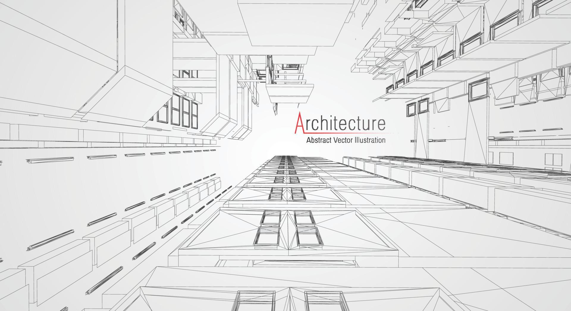 Modern architecture wireframe. Concept of urban wireframe. Wireframe ...