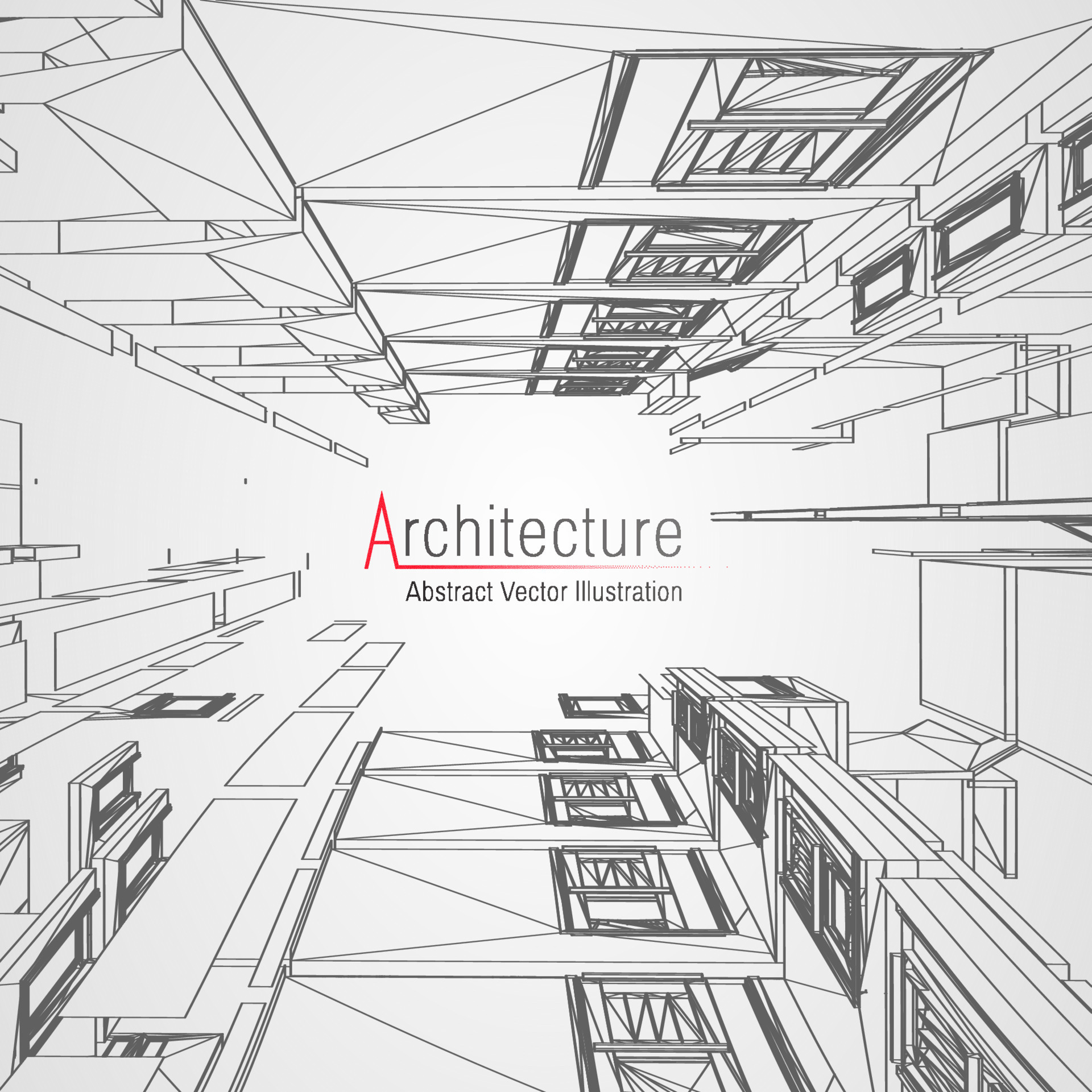 Architecture Line Background Building Construction Sketch Vector Abstract Modern City 3d