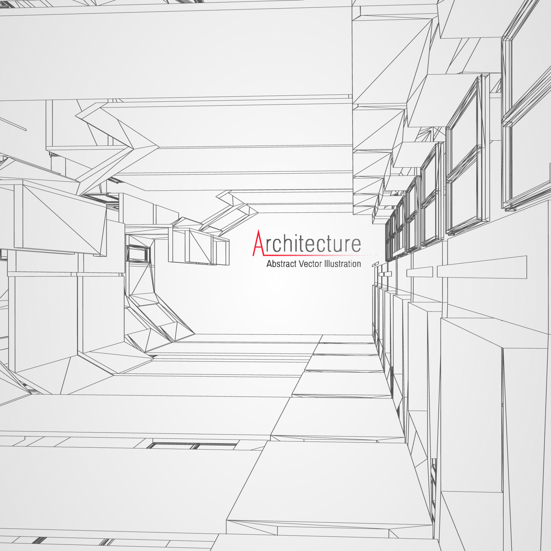 Architecture Line Background Building Construction Sketch Vector Abstract Modern City 3d