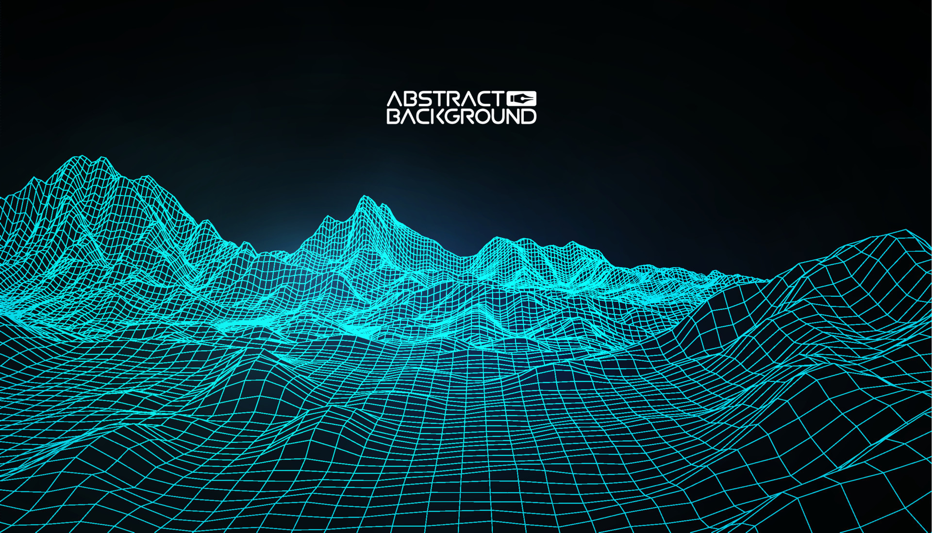 Abstract Vector Wireframe Landscape Background Cyberspace Grid 3d Technology Wireframe Vector