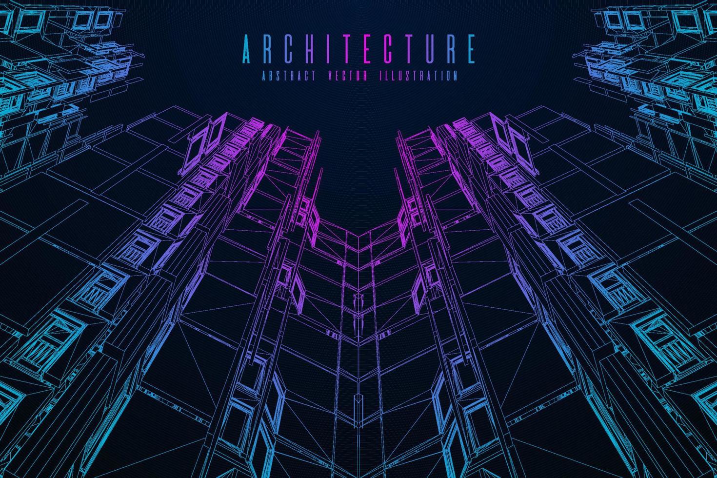 Modern Architecture Wireframe Concept Of Urban Wireframe Wireframe