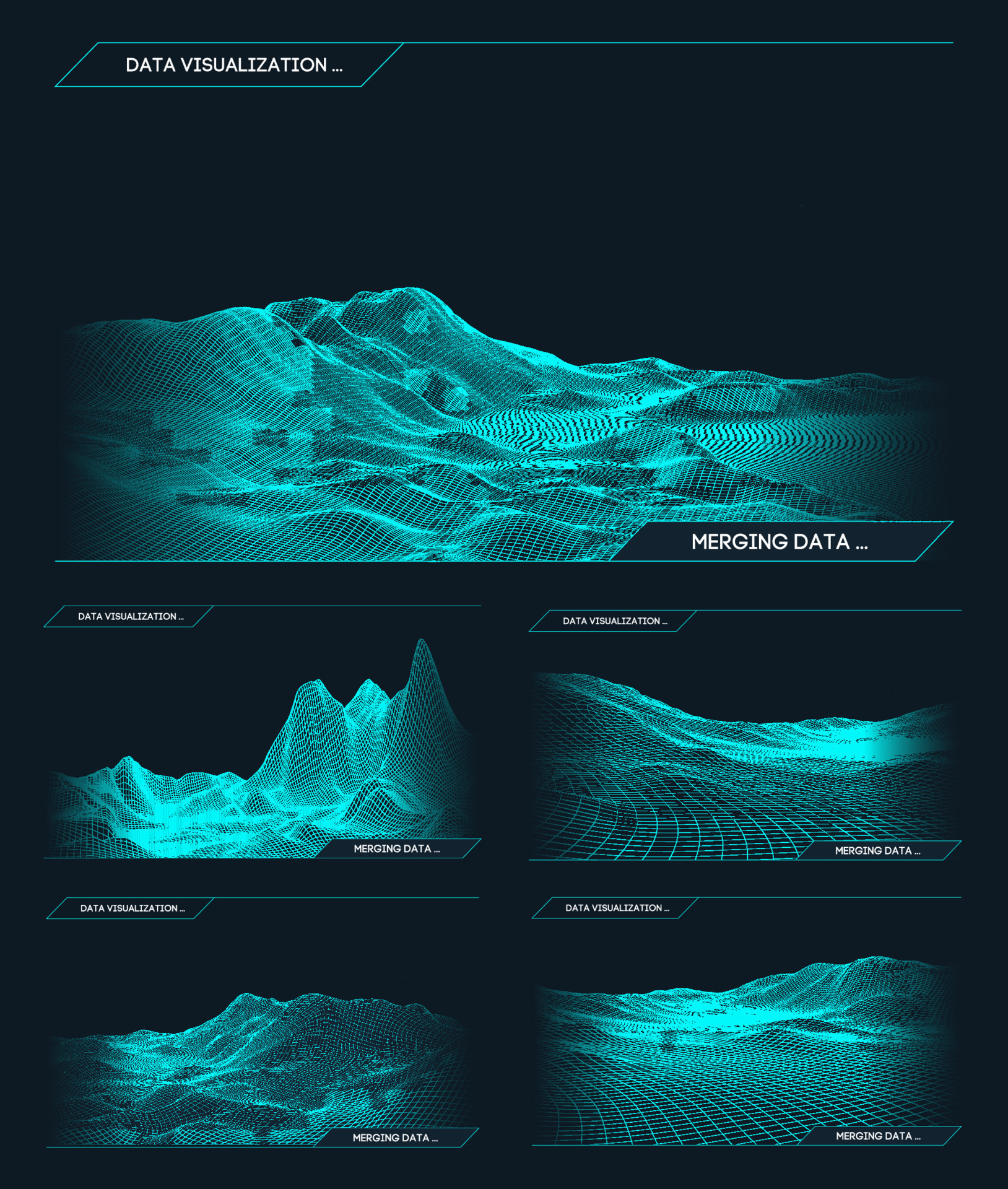 Abstract Vector Wireframe Landscape Background Cyberspace Grid 3d Technology Wireframe Vector