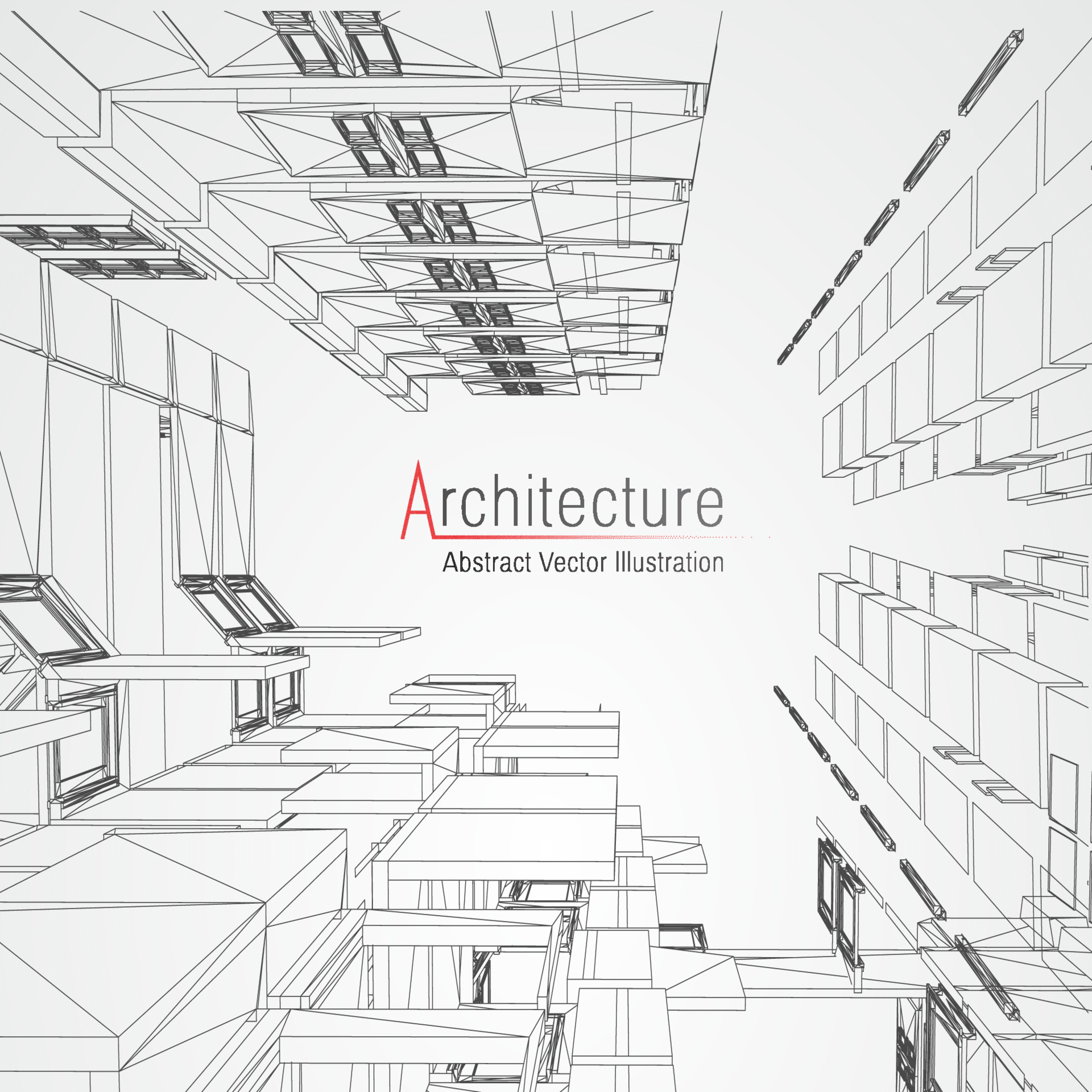 Architecture Line Background Building Construction Sketch Vector Abstract Modern City 3d