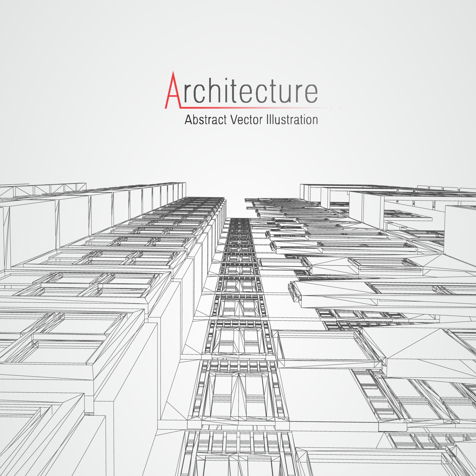 Architecture Line Background Building Construction Sketch Vector Abstract Modern City 3d