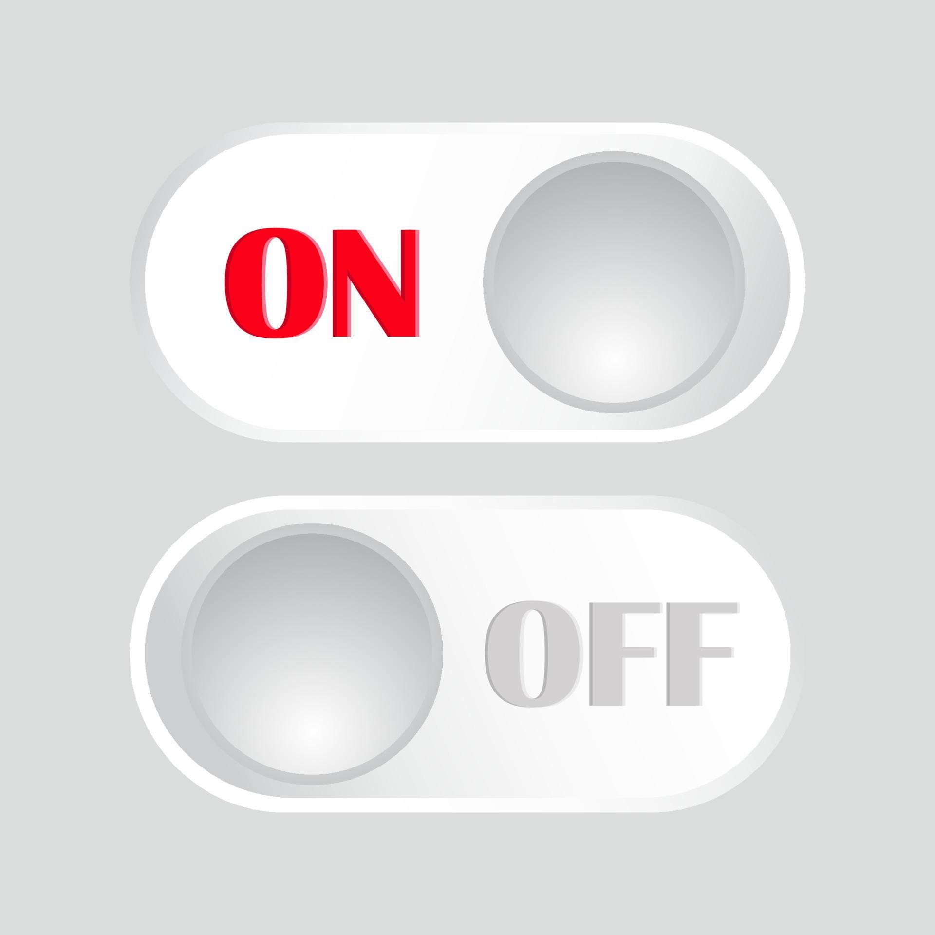 On and Off toggle switch buttons. Vector design 12622404 Vector Art at ...