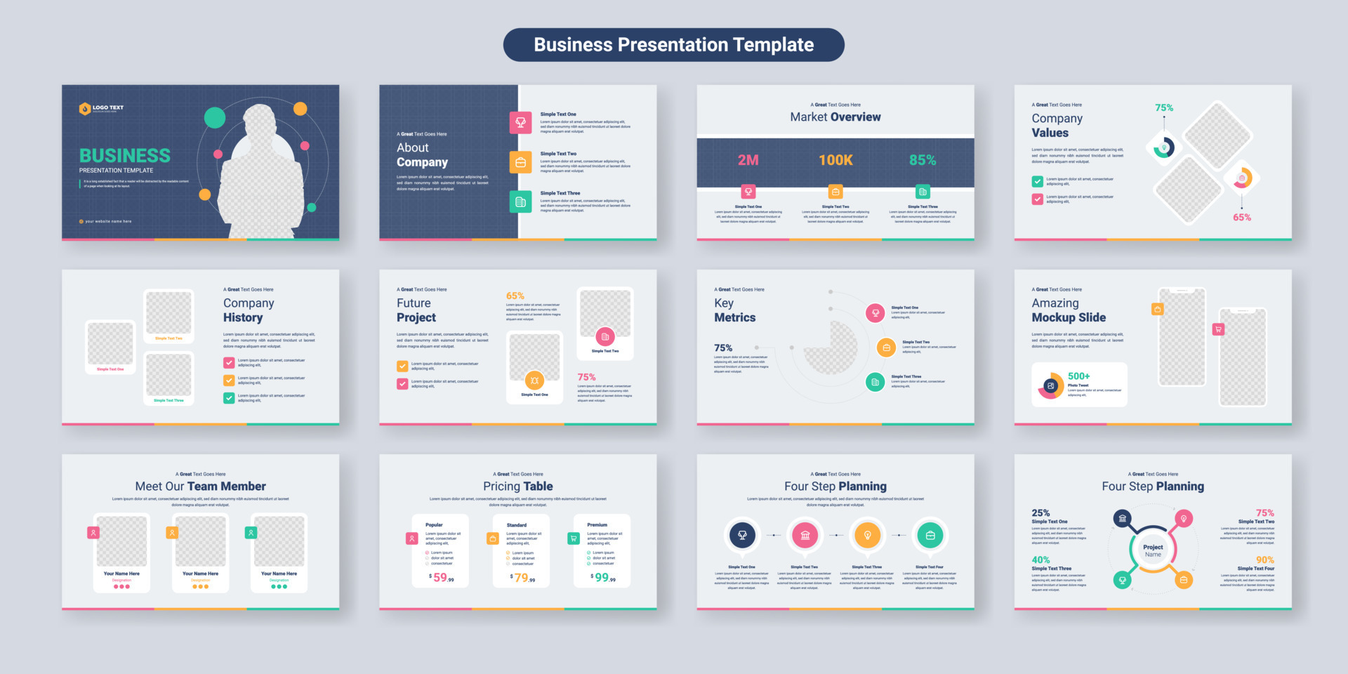 Creative business presentation slides template design. Use for modern ... Creative business presentation slides template design. Use for modern ...