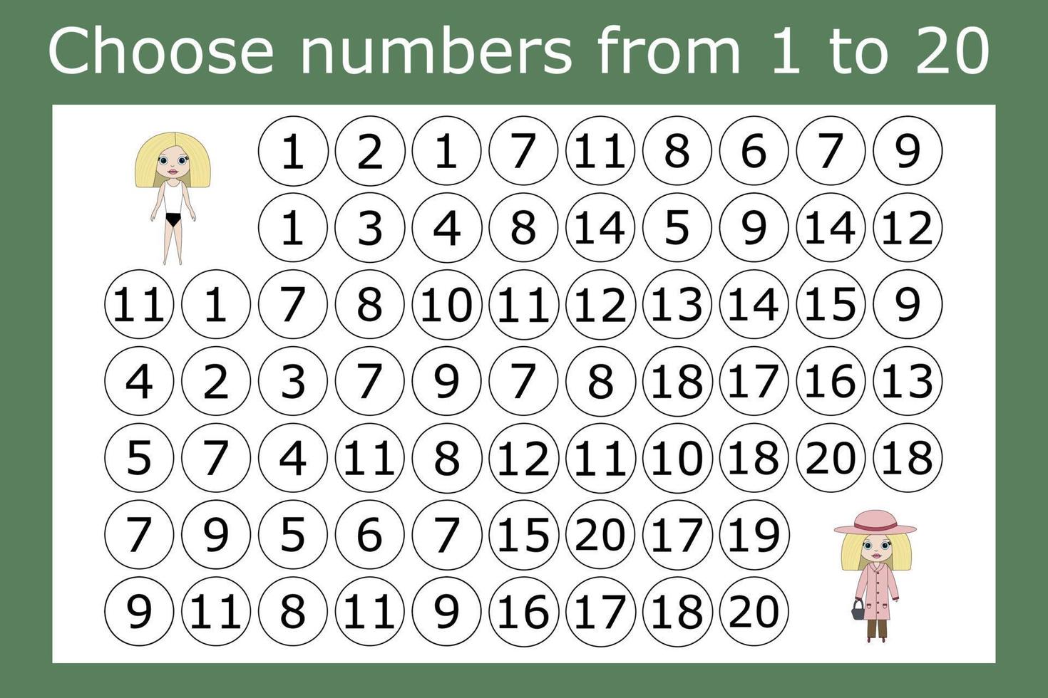 la tarea es pasar por un laberinto de números del 1 al 20. ejercicios ...