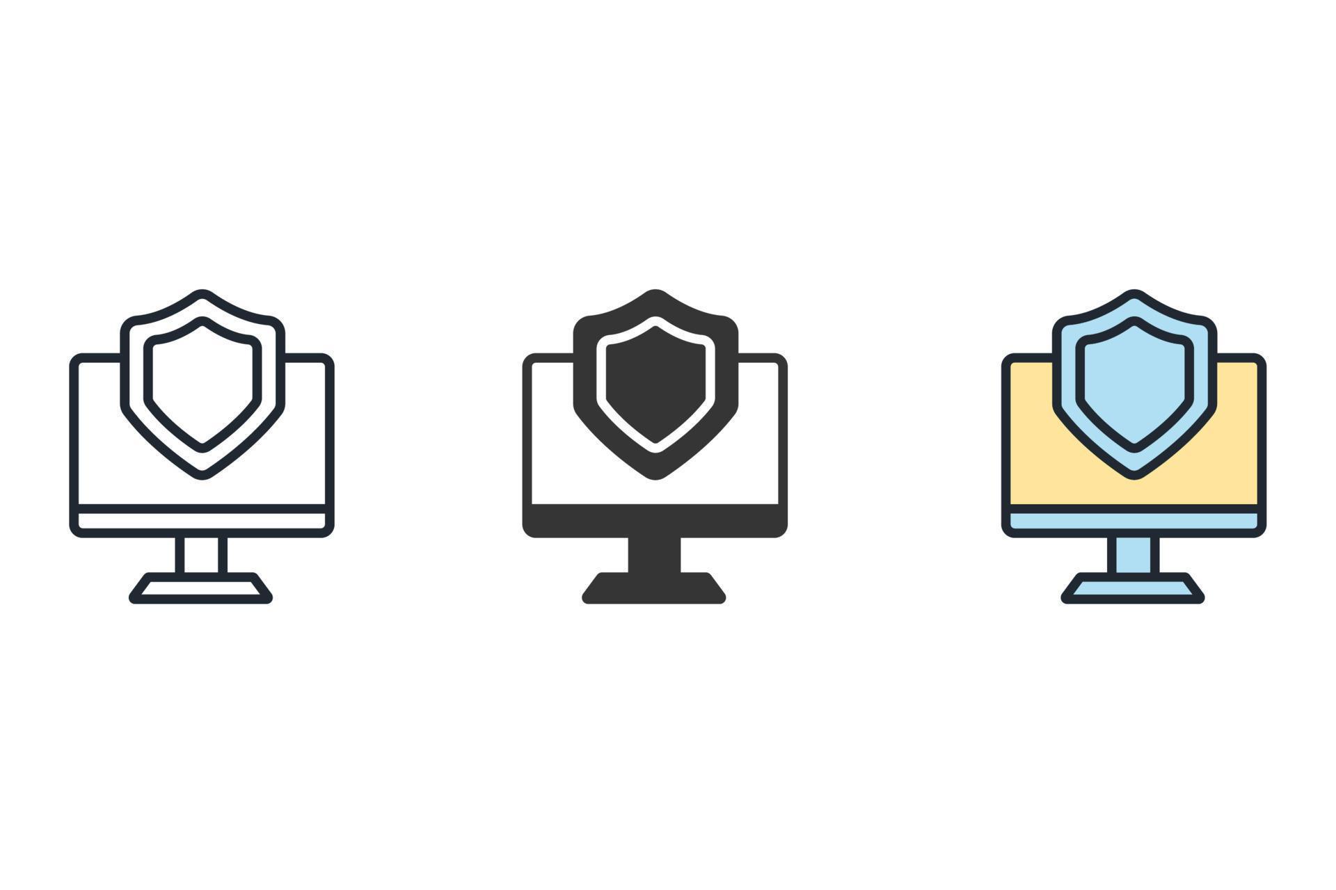 computer security icons symbol vector elements for infographic web ...