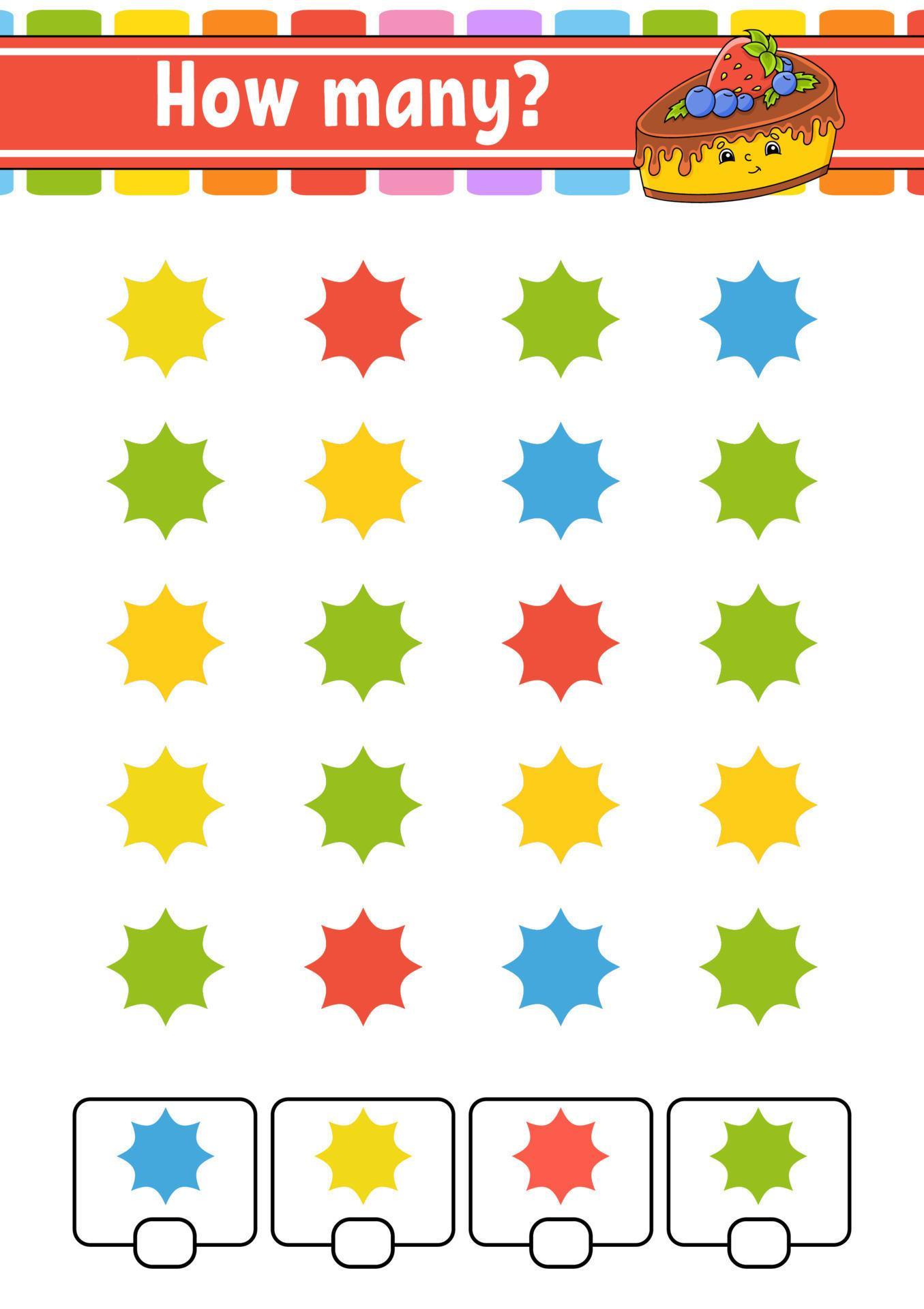 Counting game for children. Happy characters. Learning mathematics. How ...