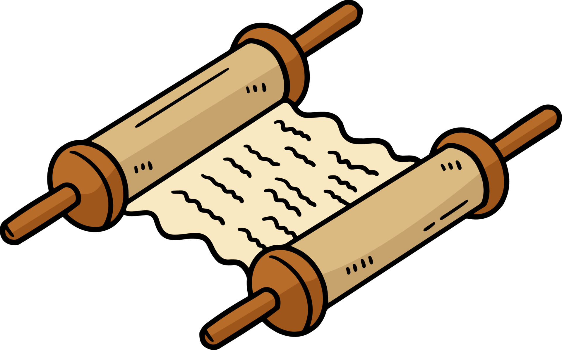 Hanukkah Torah Scroll Cartoon Colored Clipart 12626237 Vector Art At
