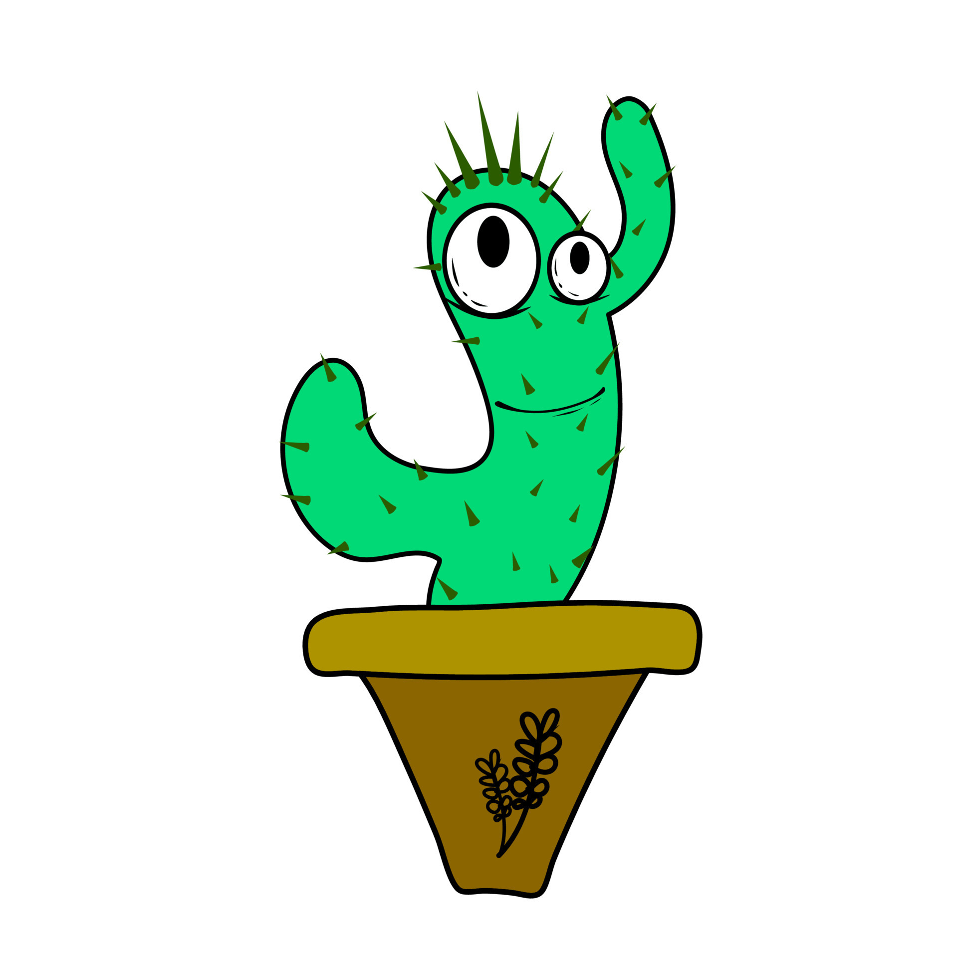 Cute green cactus in pot 12626631 Vector Art at Vecteezy Cute green cactus in pot 12626631 Vector Art at Vecteezy