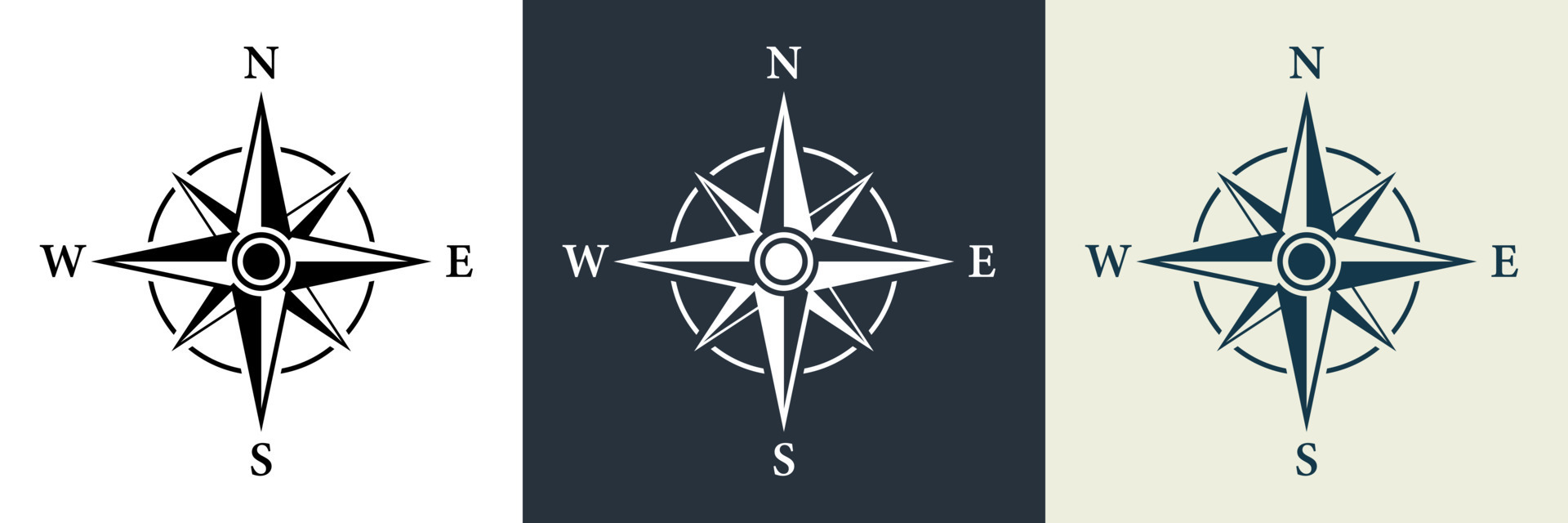 Adventure Direction Arrow To North South West East Orientation Navigator Modern Sign Compass