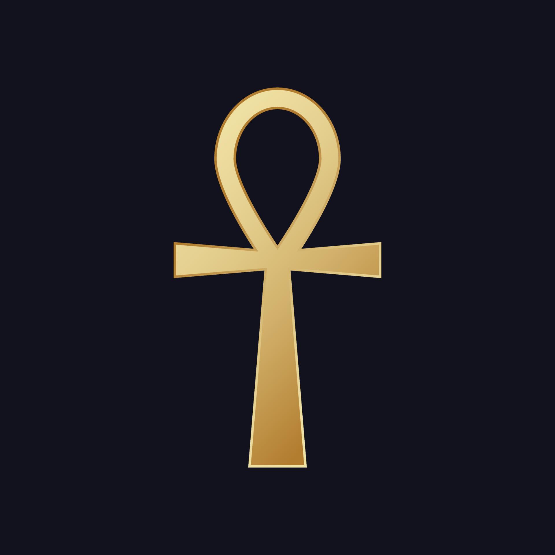 Egyptian cross ankh. Hieroglyphic symbol golden color of mystical mysteries pharaohs sign ...