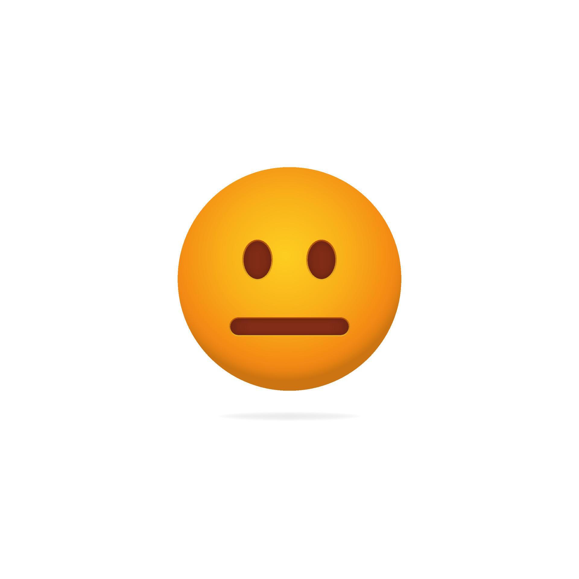 Emoji poker face. Dispassionate expression of yellow character with ...