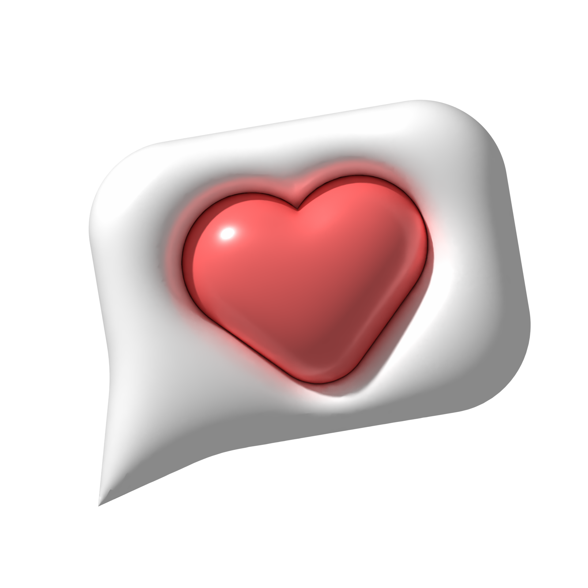 3D heart speech bubble. Love social media notification icon 12628854 PNG 3D heart speech bubble. Love social media notification icon 12628854 PNG