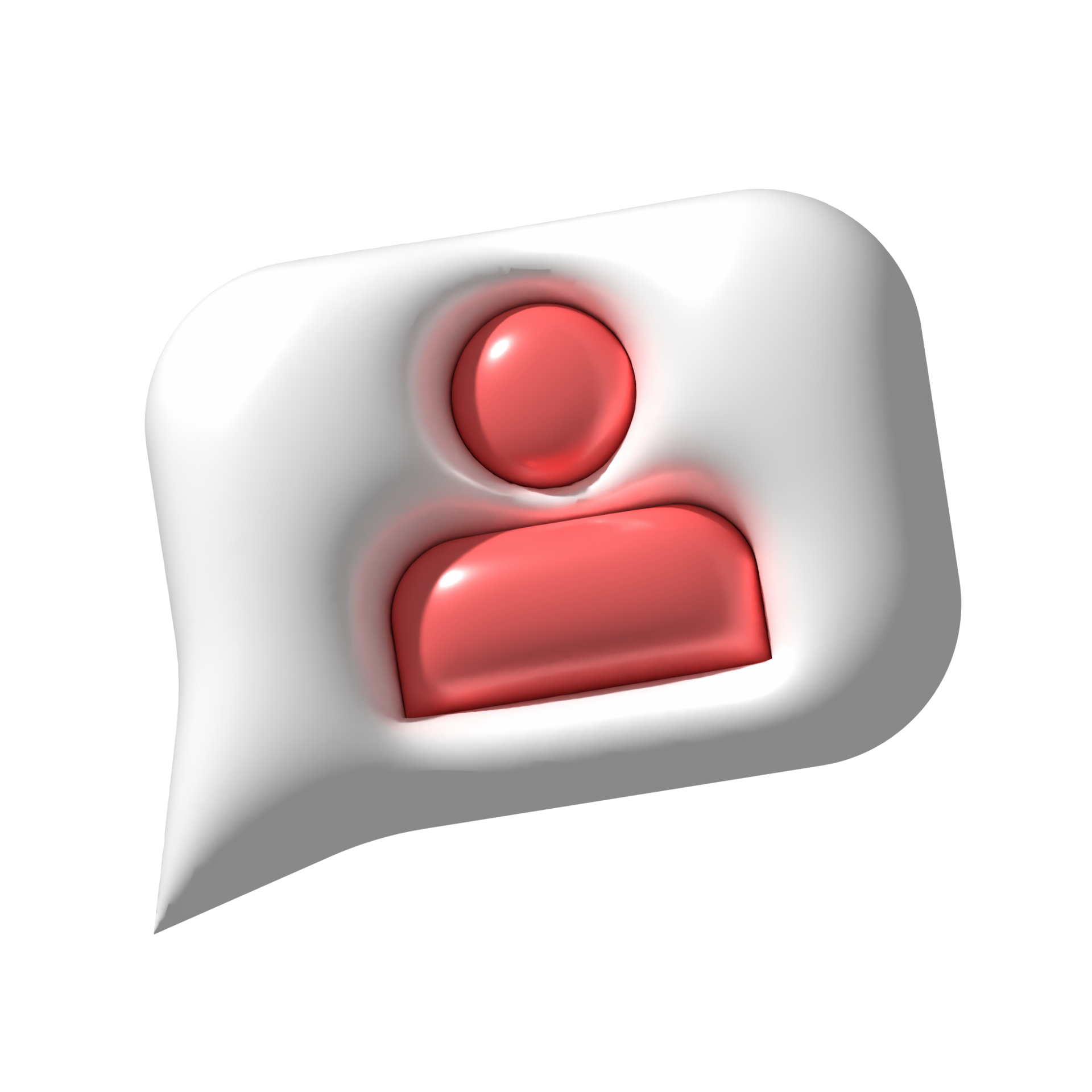 3d Follower Notification Speech Bubble Social Media User Icon 12628860 Png