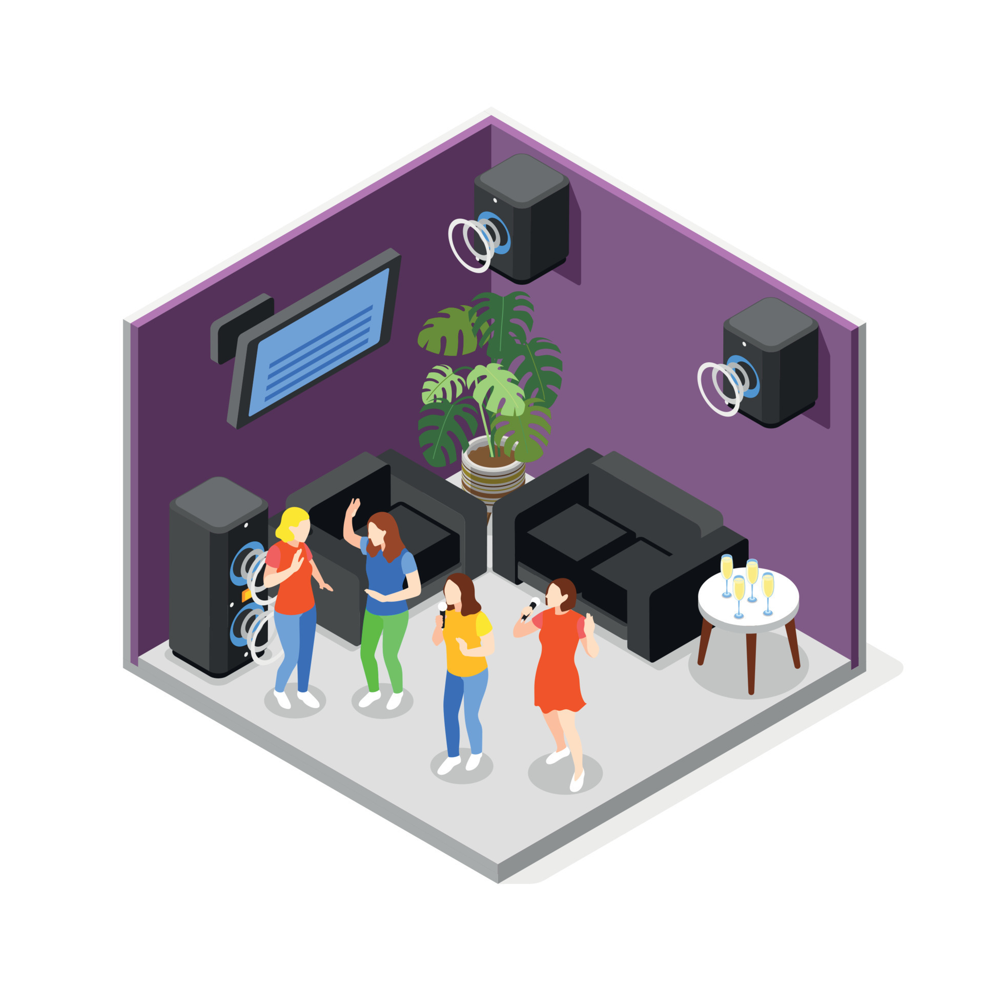 Introvert And Extrovert Isometric Concept 12632212 Vector Art At Vecteezy