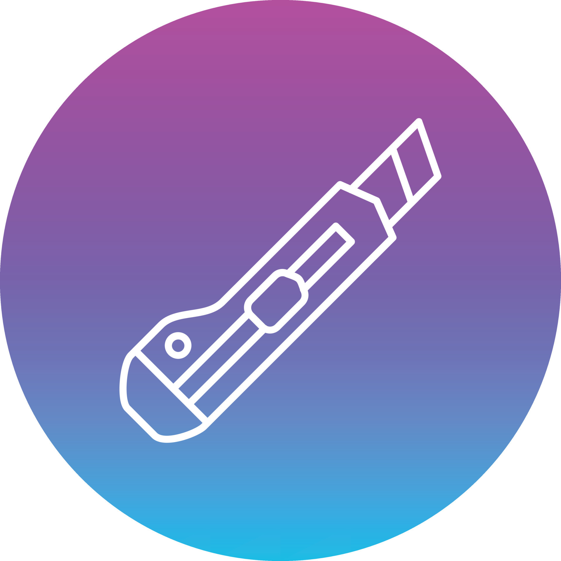 Paper Cutter Gradient Circle Line Inverted Icon 12633954 Vector Art At