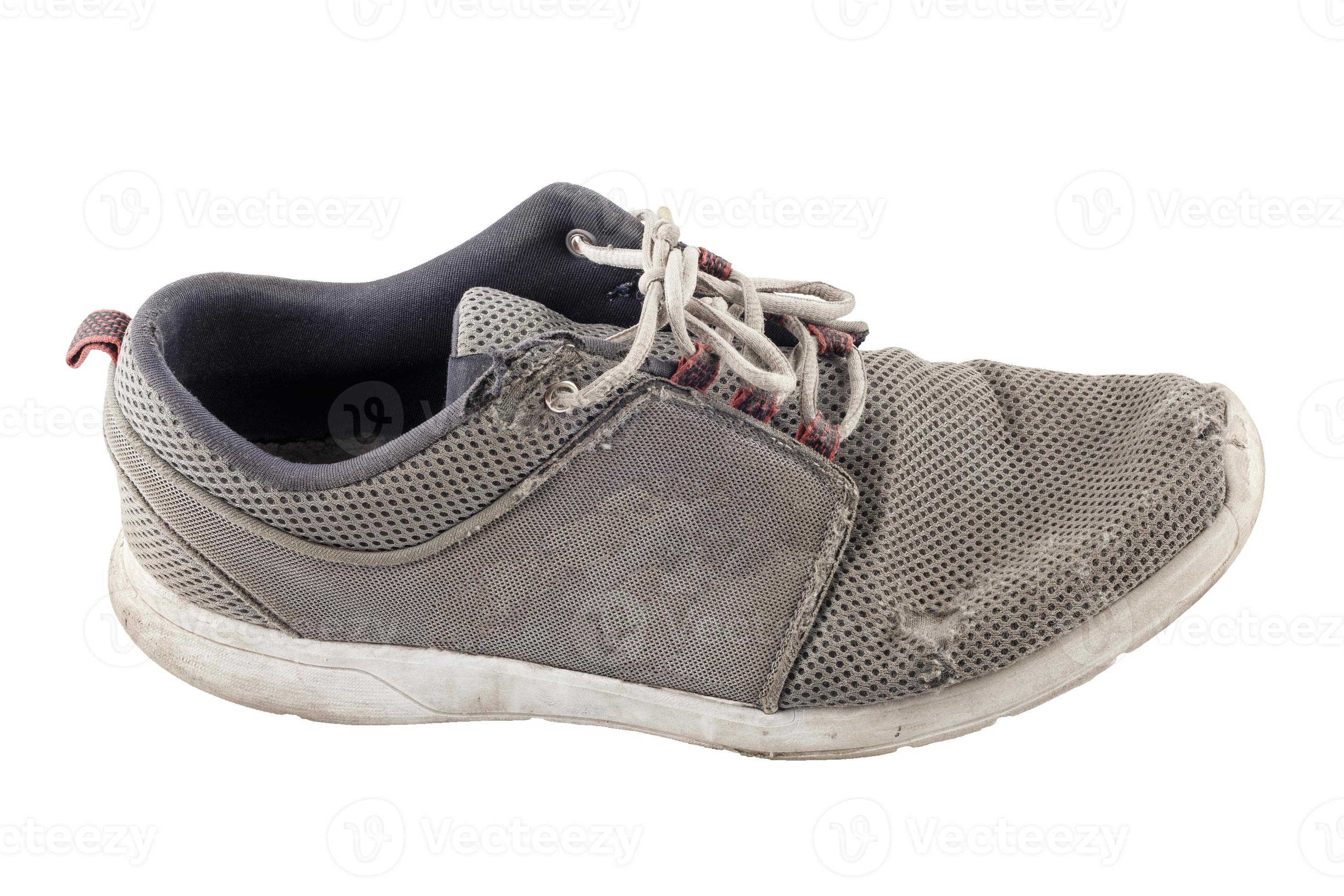 side view of one worn out sneaker isolated on white background 12634053 ...
